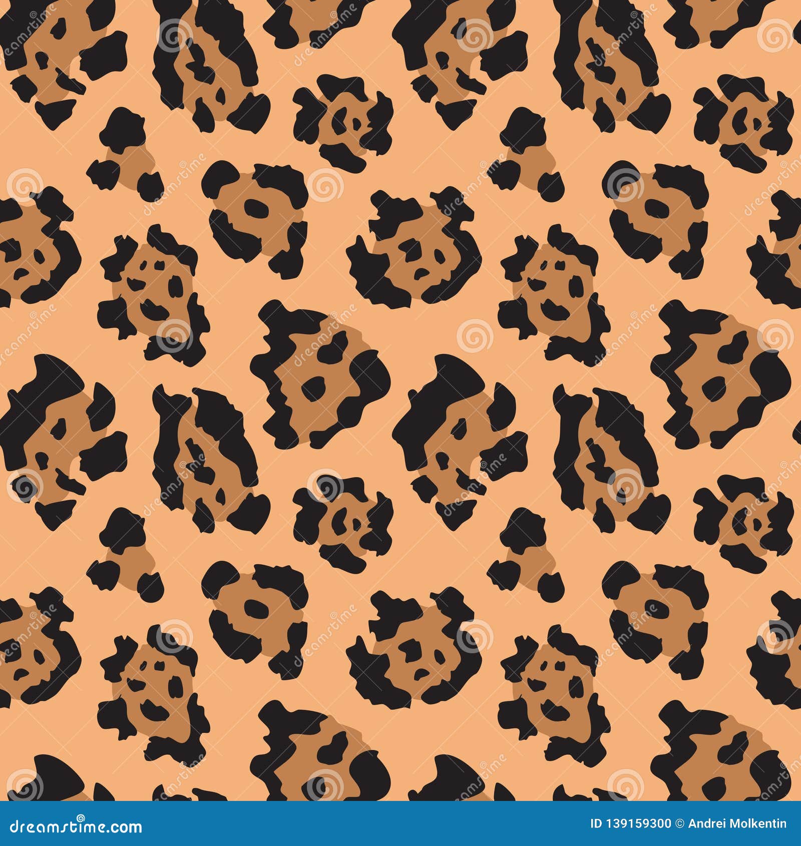 Vector Seamless Pattern with Jaguar Skin. Endless Modern Background ...