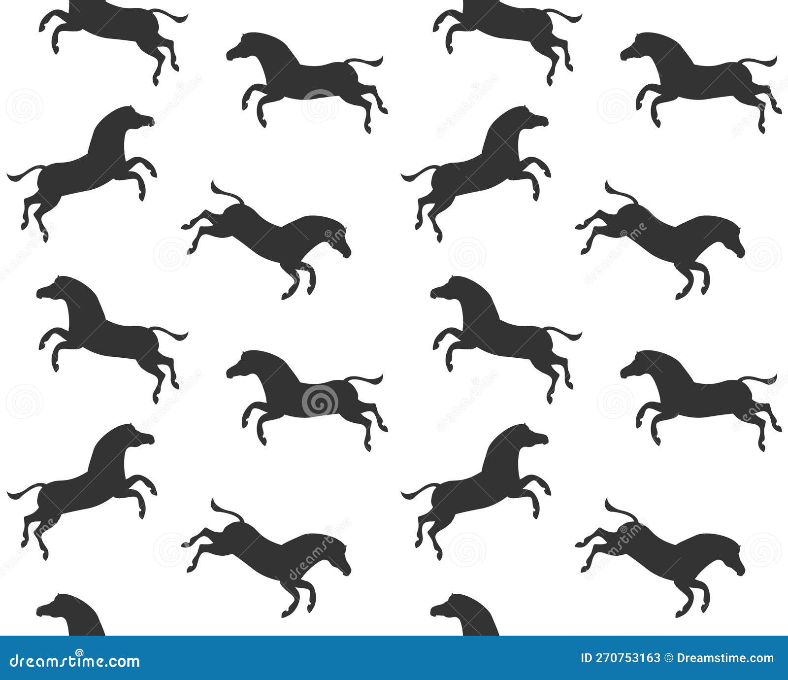 Vector Seamless Pattern of Jump Zebra Silhouette Stock Vector ...
