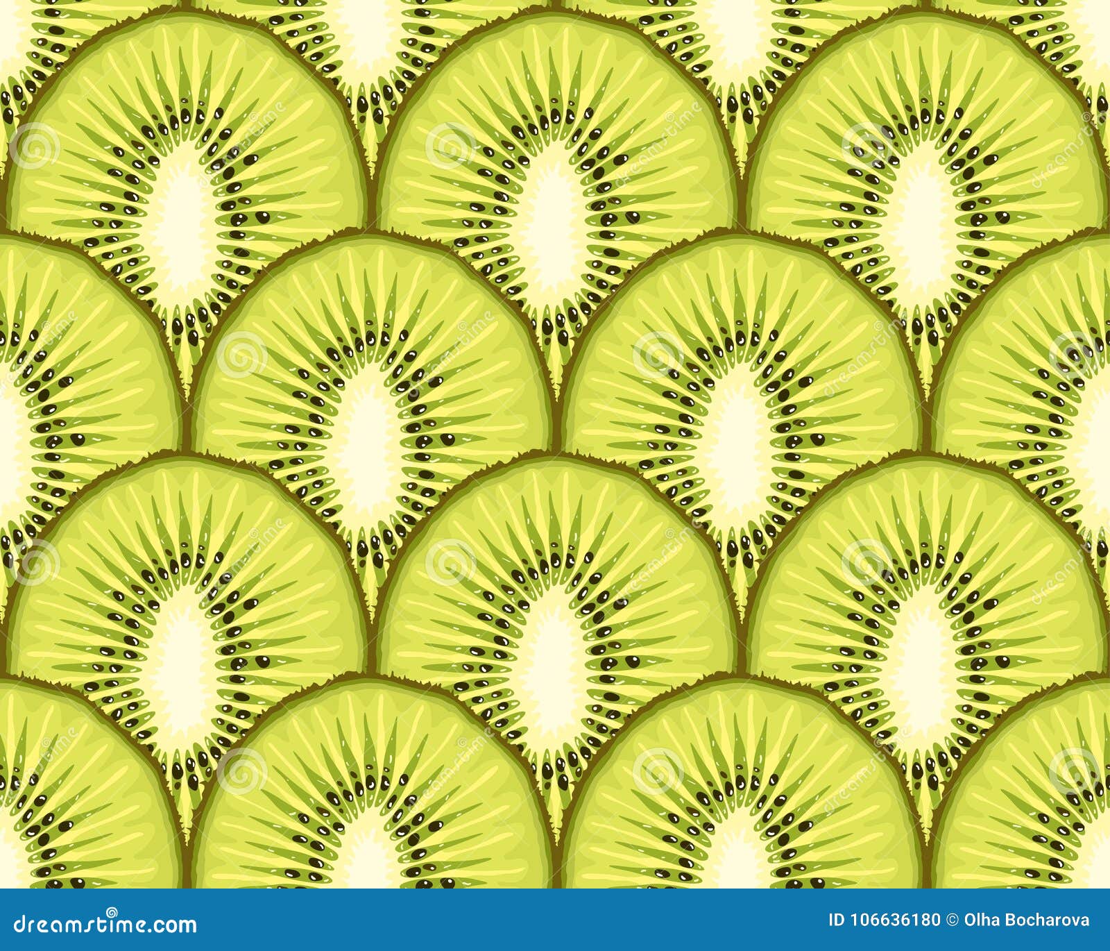 Vector Seamless Pattern from Kiwi Slices Stock Vector - Illustration of ...