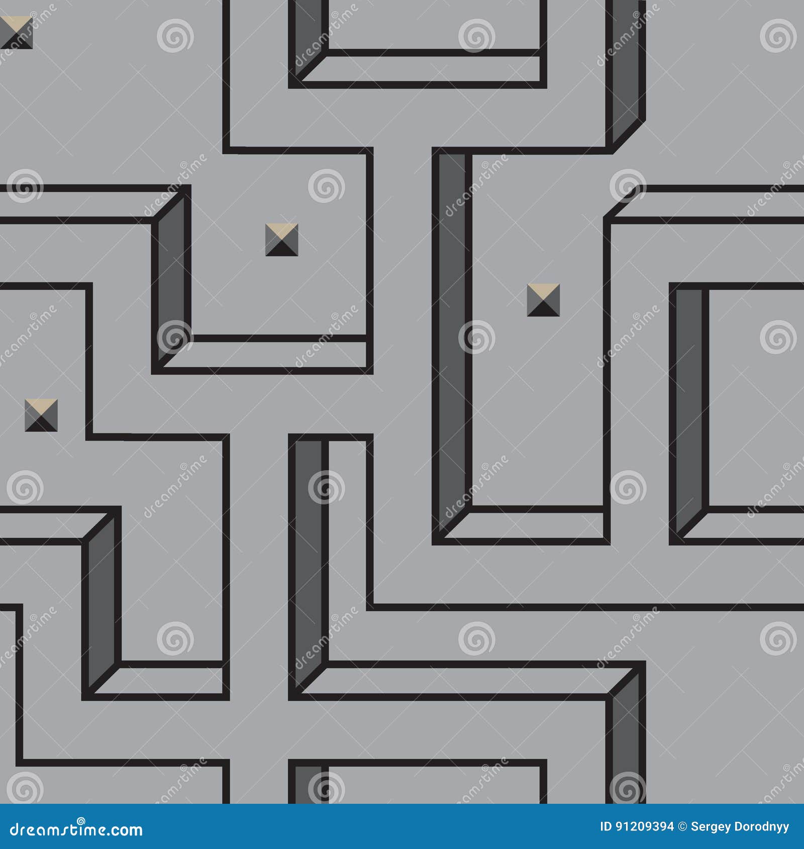 Vector Seamless Pattern of Labyrinth Lines Stock Vector - Illustration ...