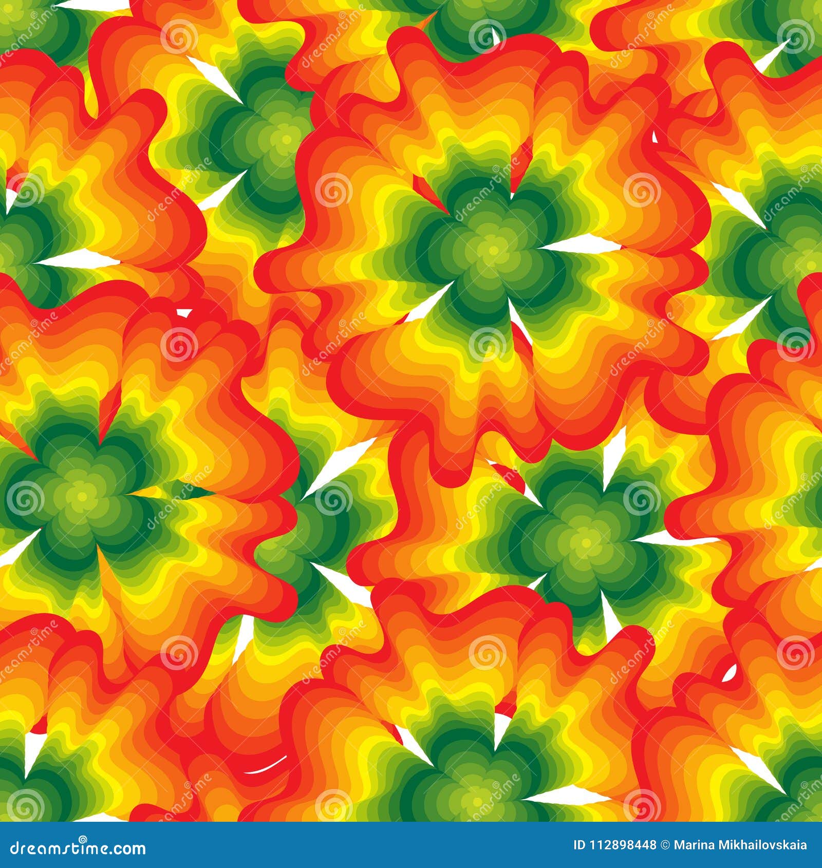 Vector Seamless Pattern Of Large Orange Flowers. Stock Vector ...