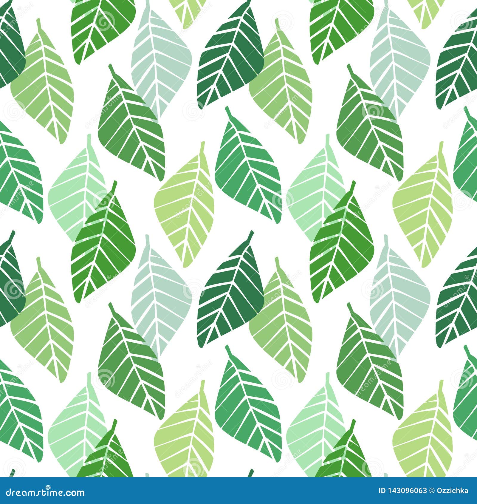 Vector Seamless Pattern with Leaves, Repeatable Minimalistic Background ...