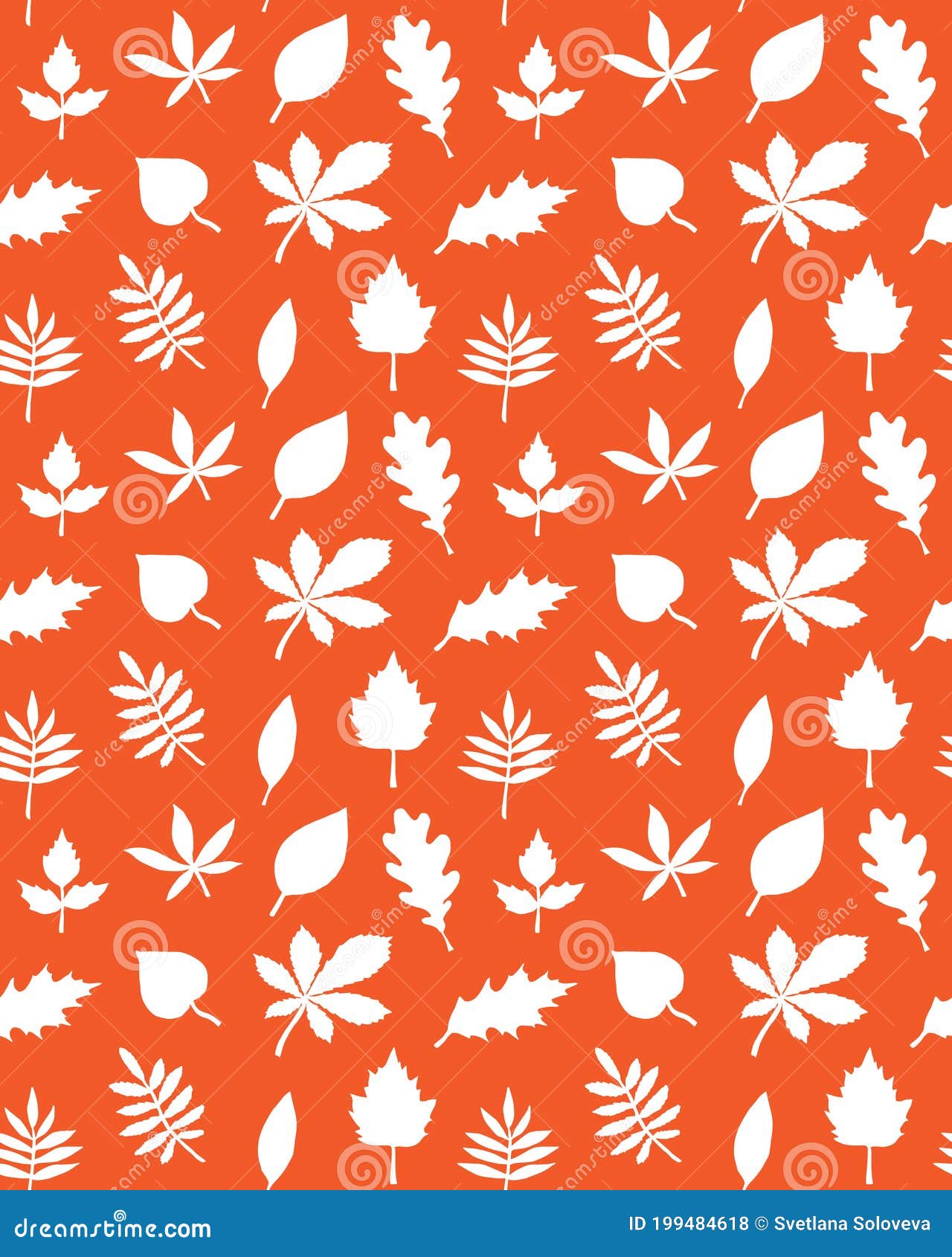 Vector Seamless Pattern of Leaves Silhouette Stock Illustration ...