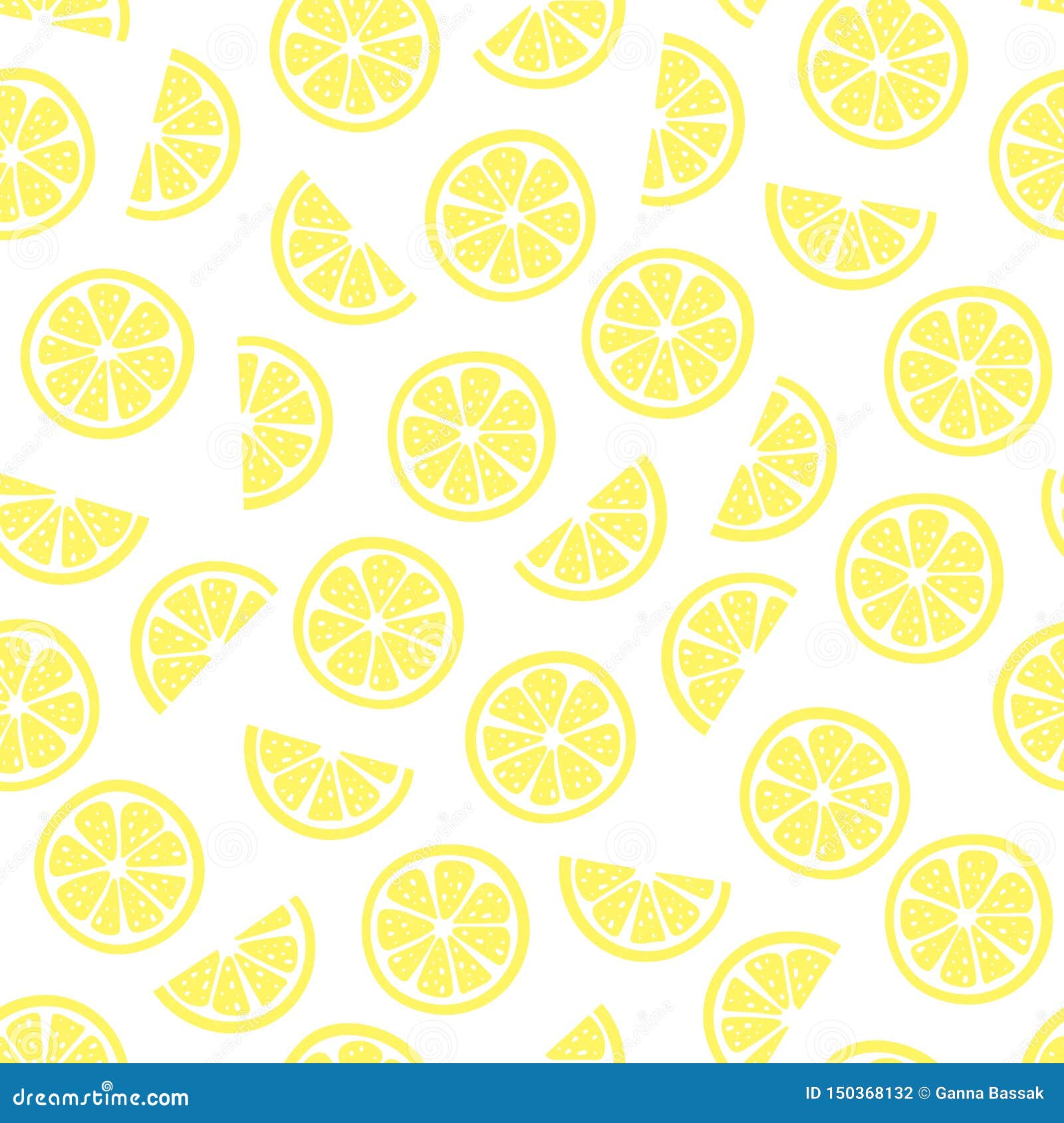 Vector Seamless Pattern with Lemons Stock Vector - Illustration of ...