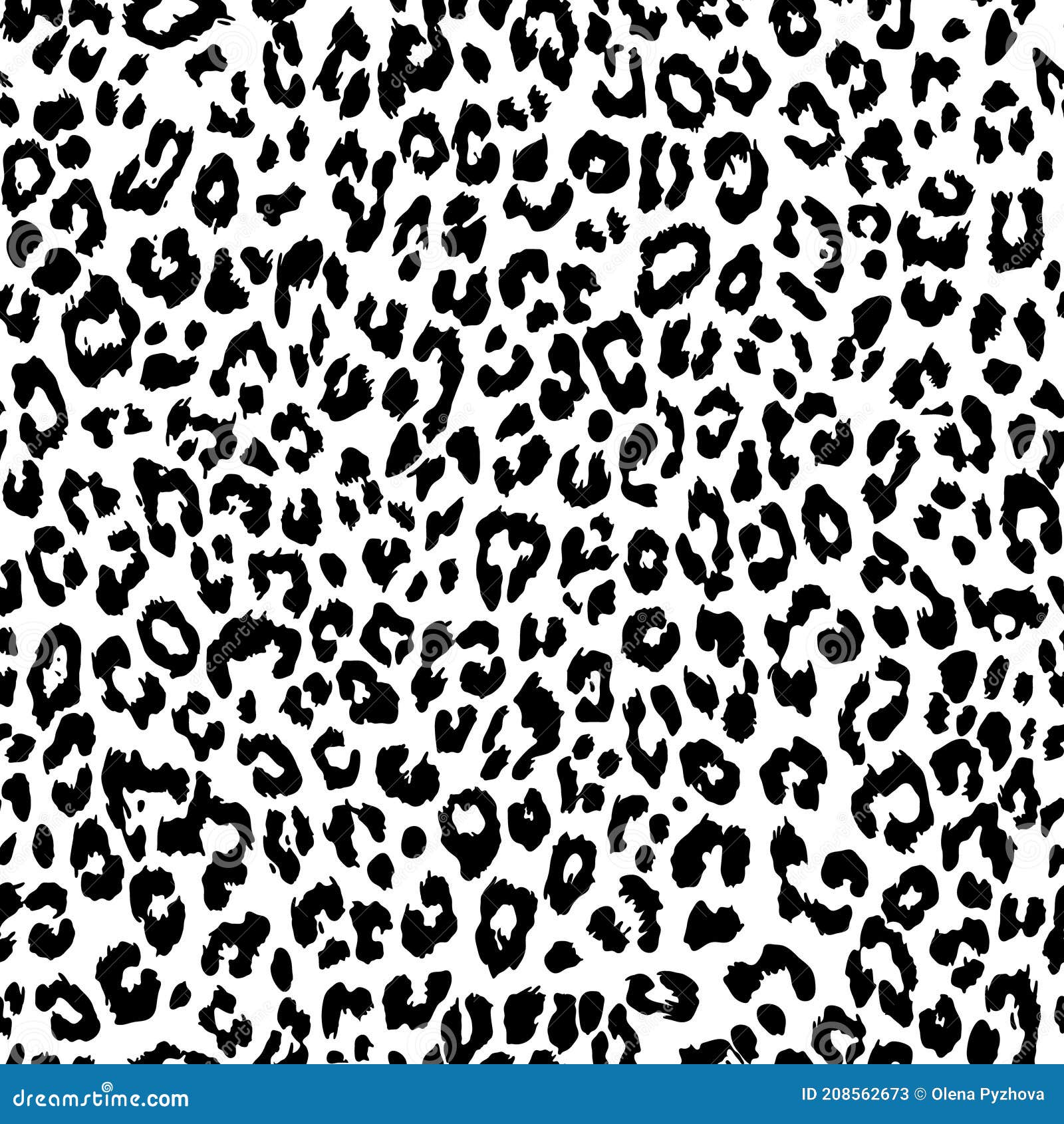 Vector Seamless Pattern. Leopard Black and White Skin Texture Stock ...