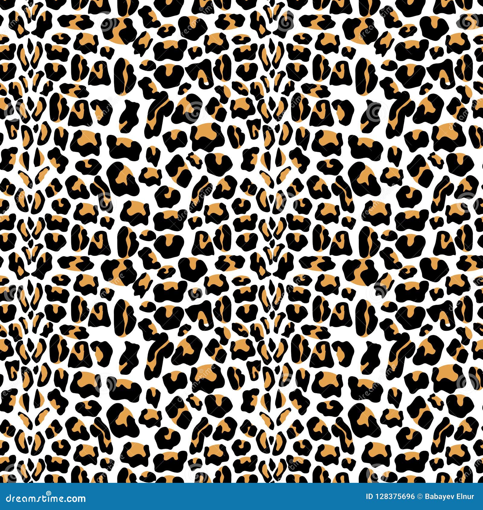 Vector Seamless Pattern with Leopard Fur Texture. Repeating Leopard Fur ...