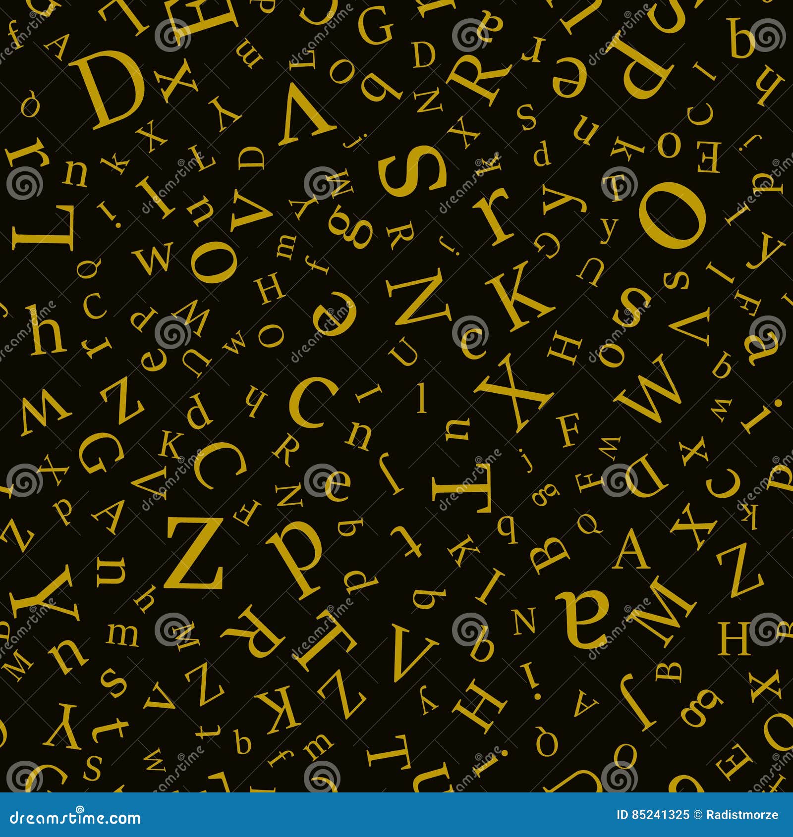 Vector Seamless Pattern with Letters of the Alphabet in Random Order ...