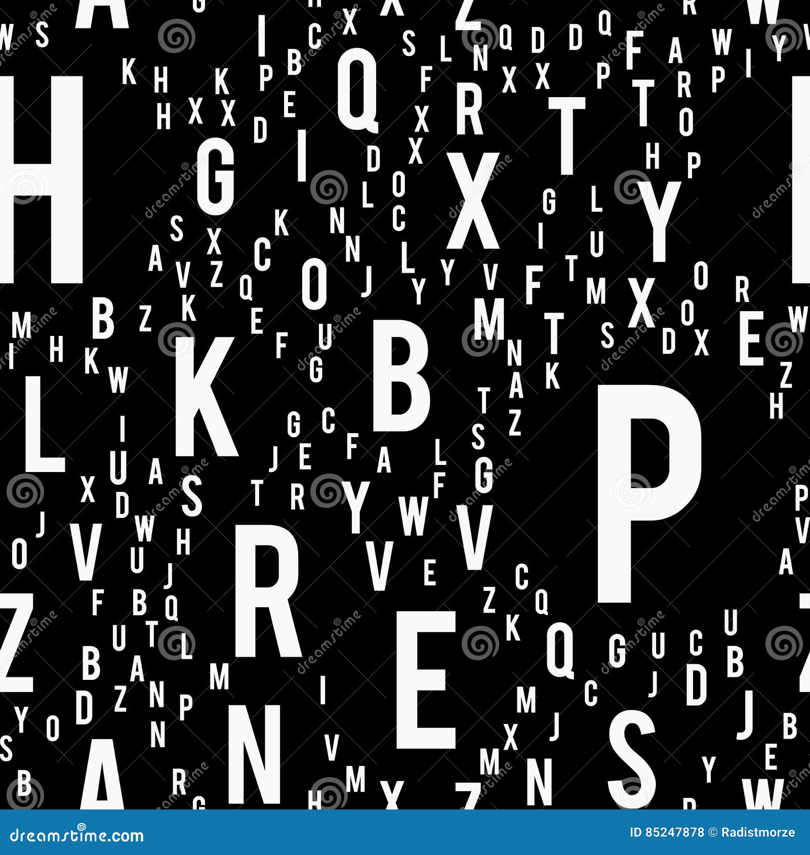 Vector Seamless Pattern with Letters of the Alphabet in Random Order ...