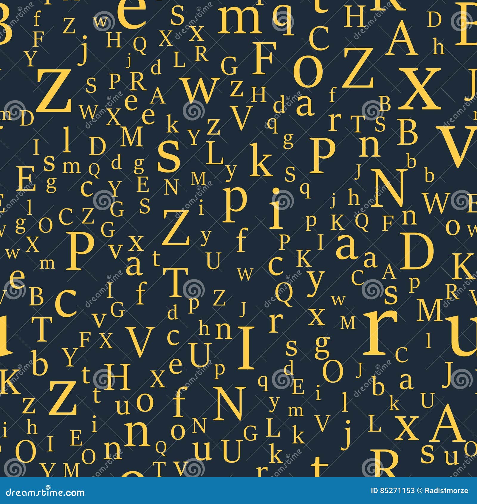 Vector Seamless Pattern with Letters of the Alphabet in Random Order ...