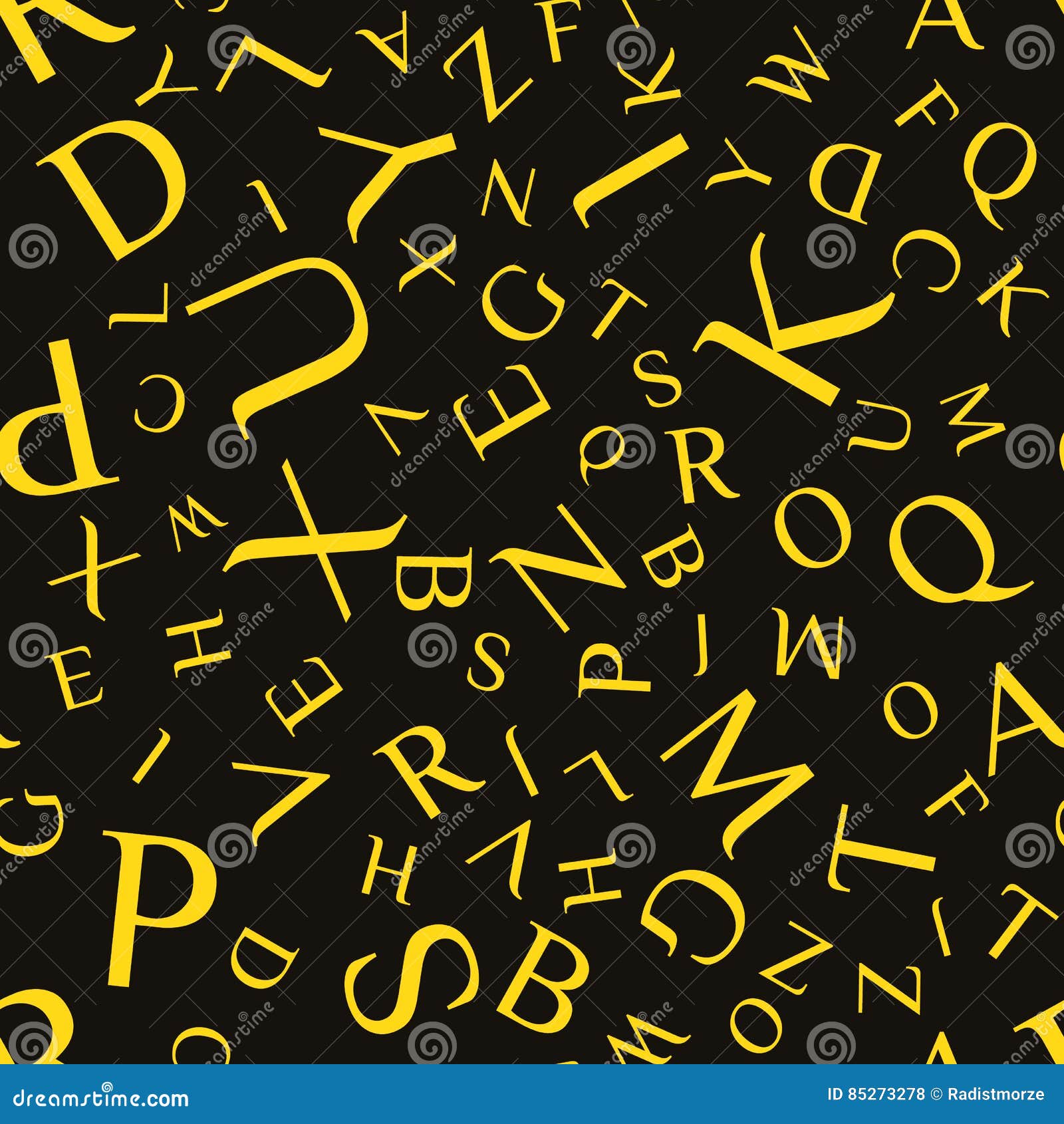 Vector Seamless Pattern with Letters of the Alphabet in Random Order ...