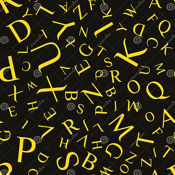 Vector Seamless Pattern with Letters of the Alphabet in Random Order ...