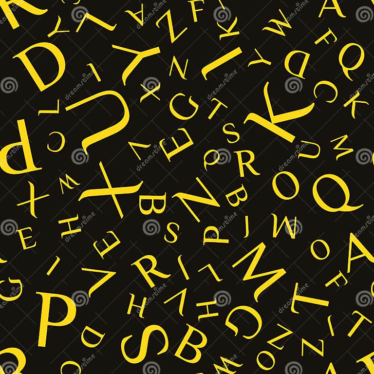 Vector Seamless Pattern with Letters of the Alphabet in Random Order ...