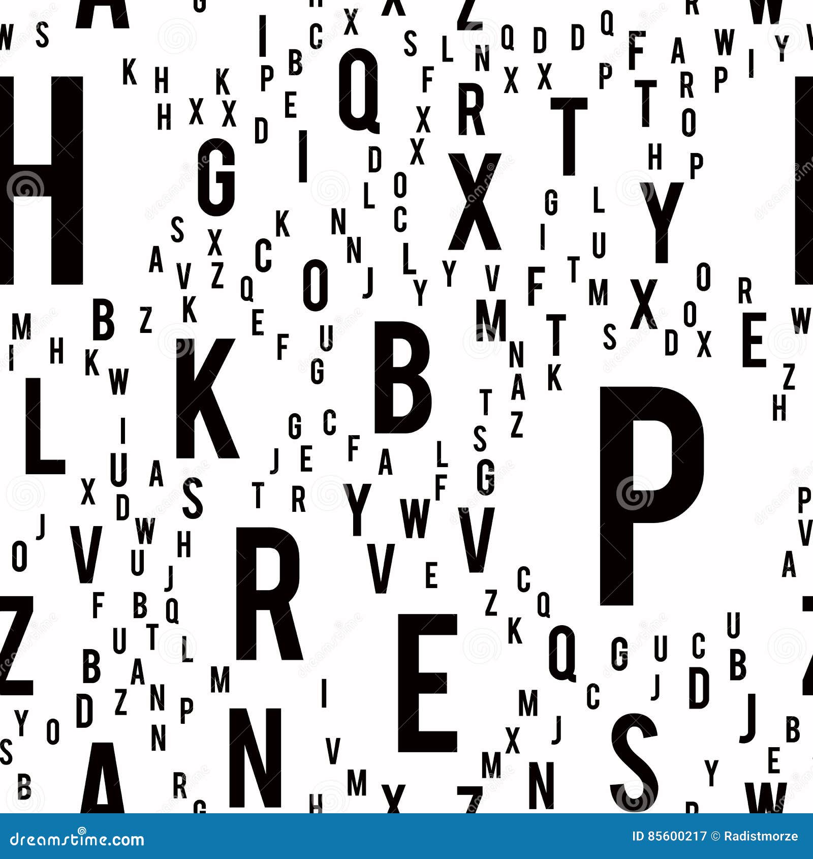 Vector Seamless Pattern with Letters of the Alphabet in Random Order ...