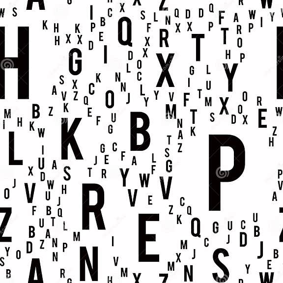 Vector Seamless Pattern with Letters of the Alphabet in Random Order ...