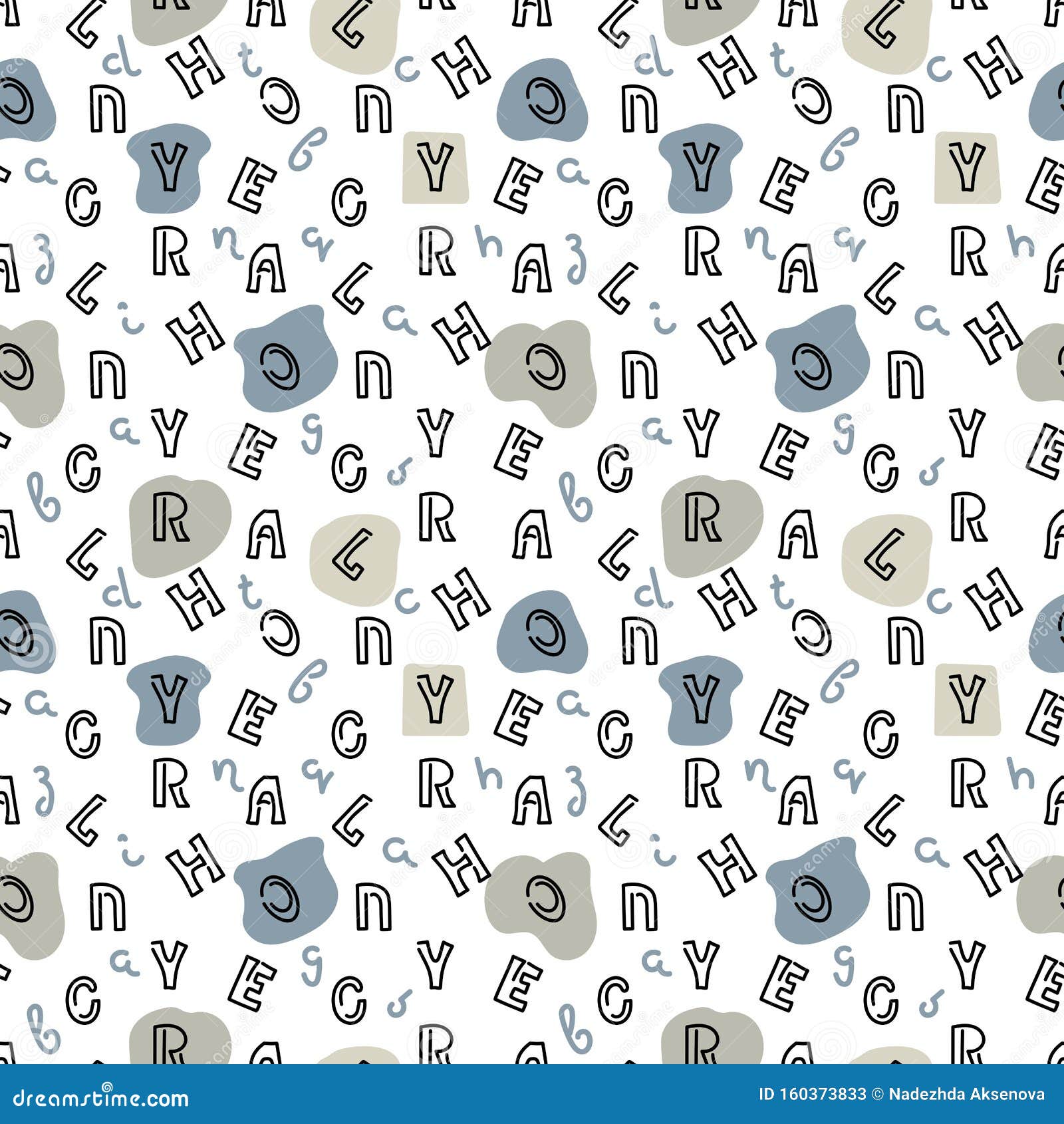 Vector Seamless Pattern with Letters of the Alphabet in Random Order ...
