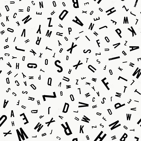 Vector Seamless Pattern with Letters of the Alphabet in Random Order ...