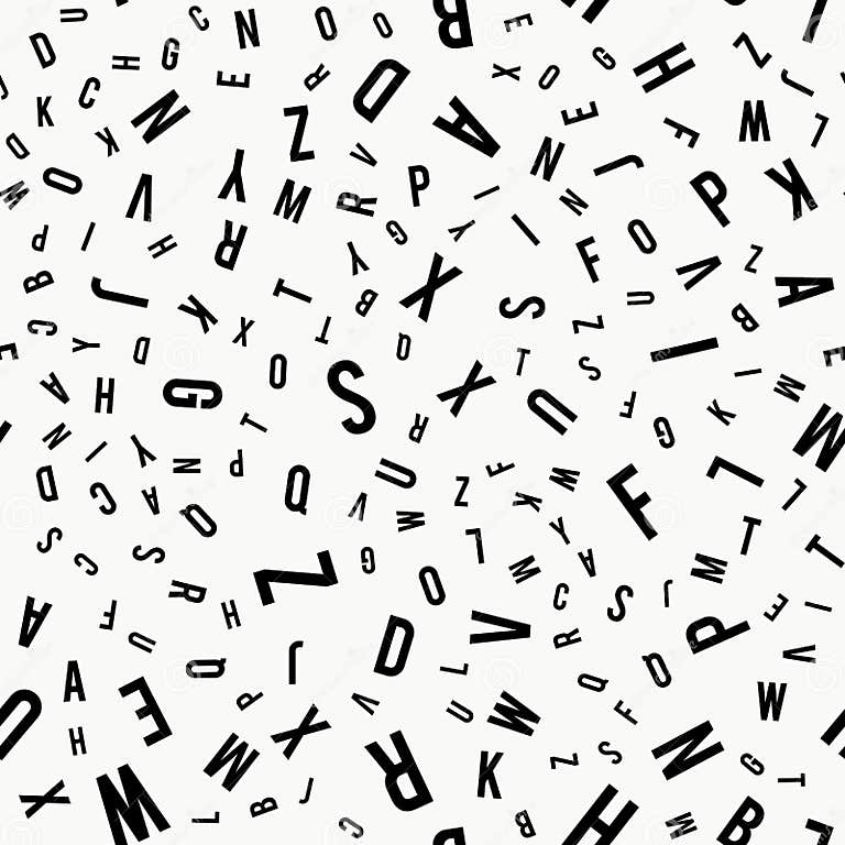 Vector Seamless Pattern with Letters of the Alphabet in Random Order ...