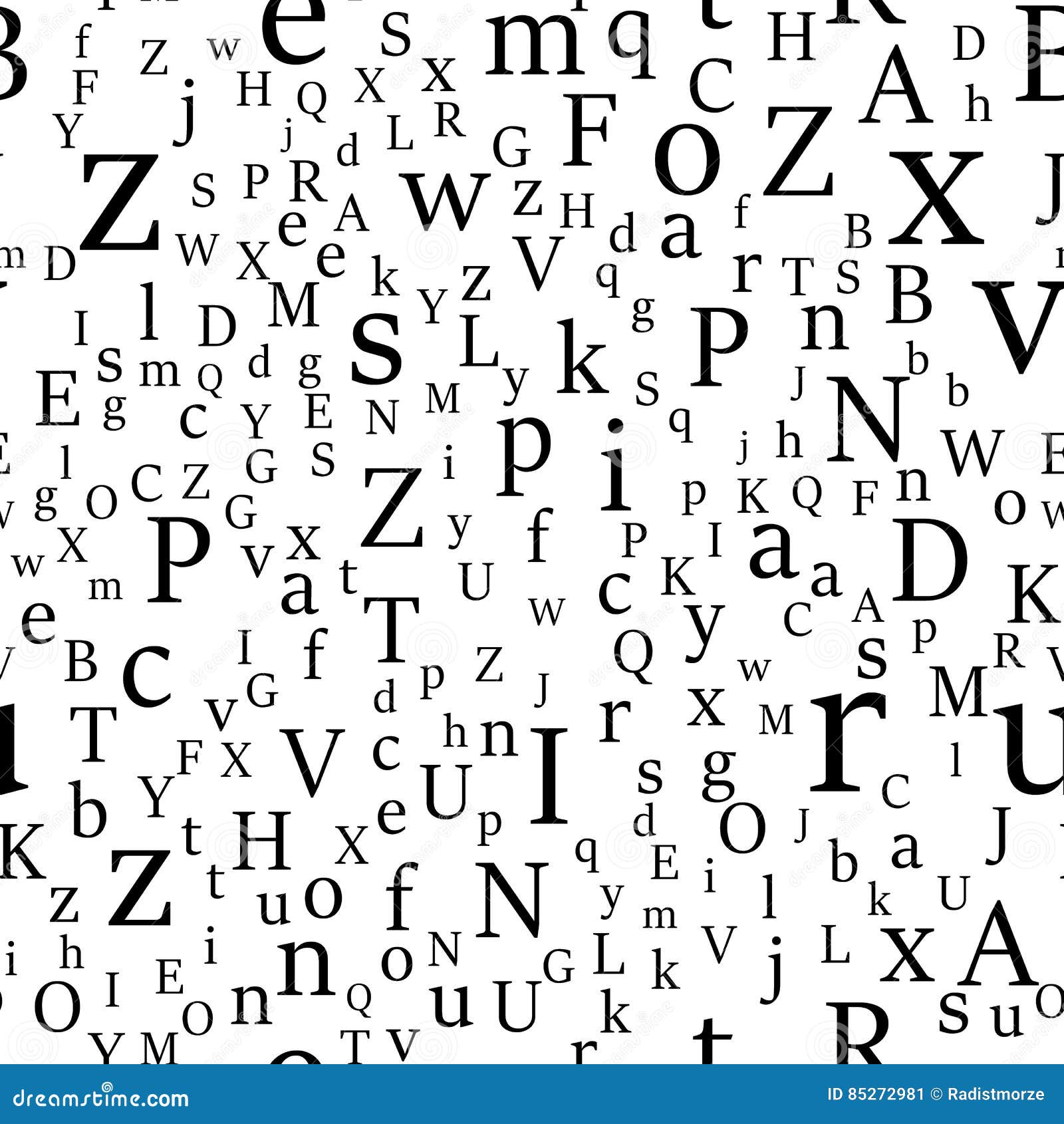 Vector Seamless Pattern with Letters of the Alphabet in Random Order ...