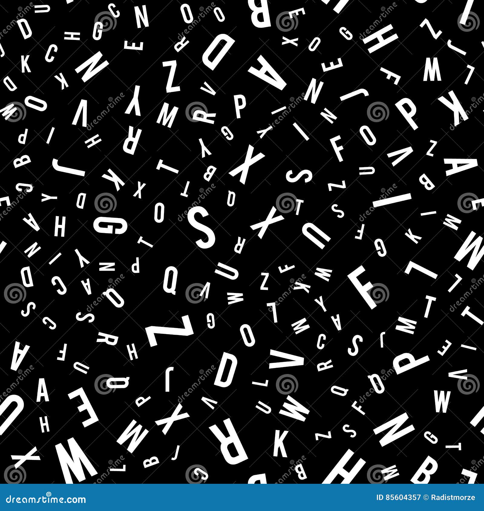 Vector Seamless Pattern with Letters of the Alphabet in Random Order ...