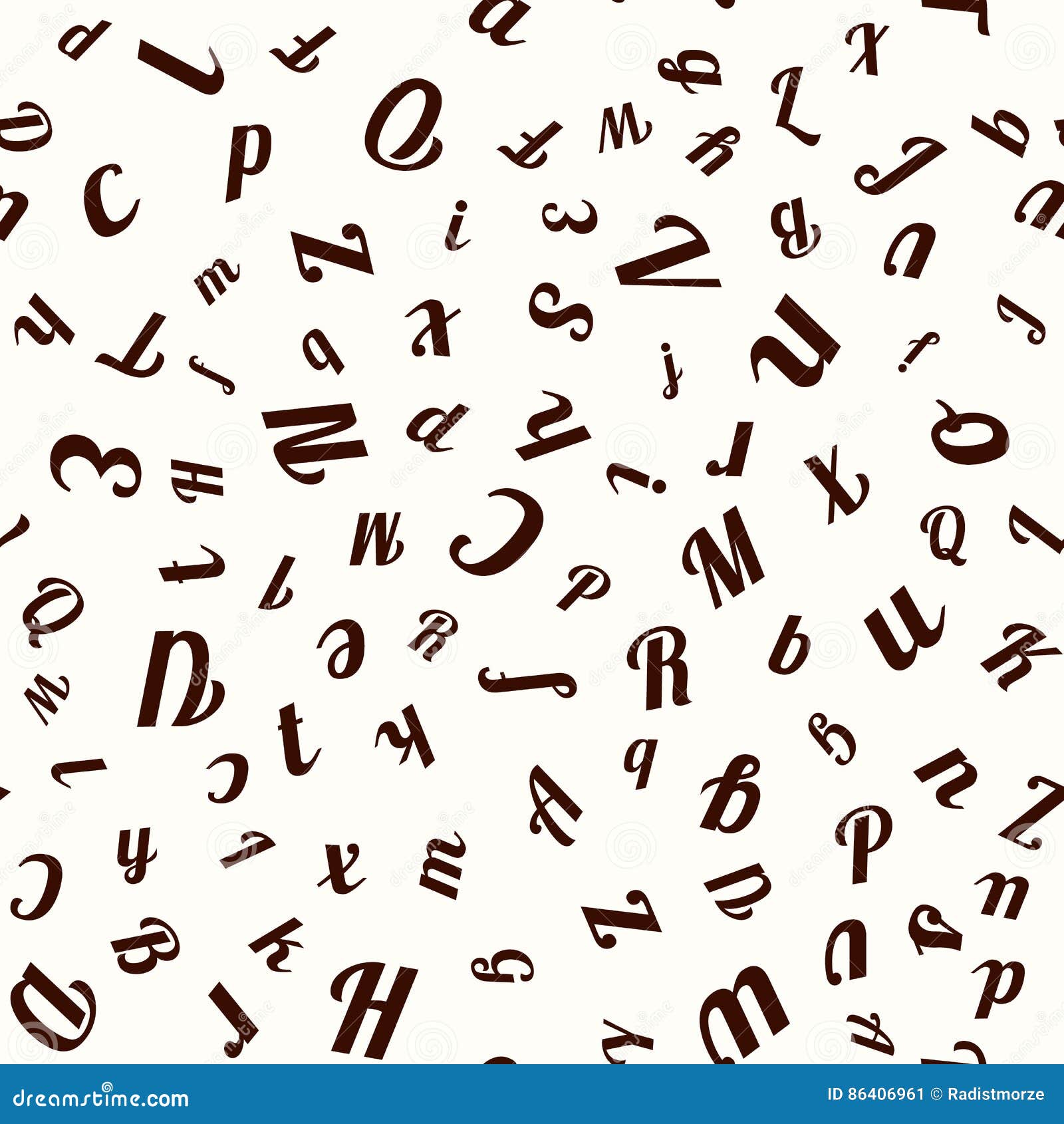 Vector Seamless Pattern with Letters of the Alphabet in Random Order ...