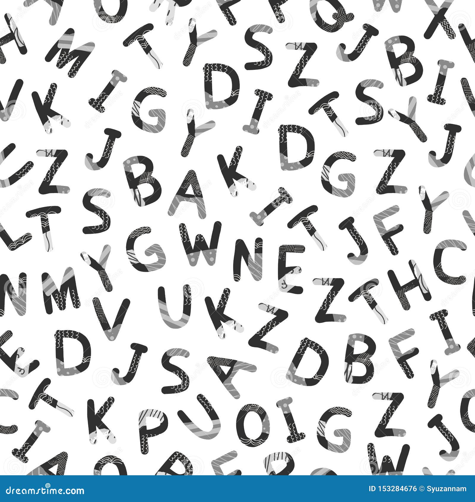 Vector Seamless Pattern with Letters. Simple Cover Stock Vector ...