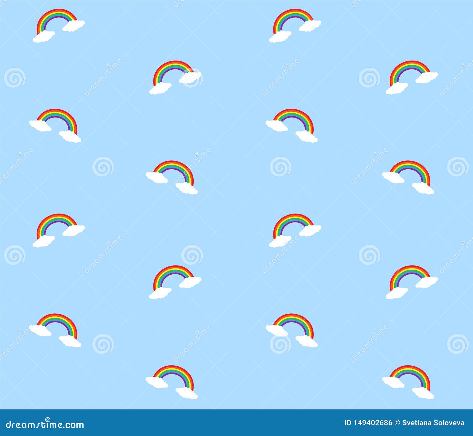 Vector Seamless Pattern of Lgbt Rainbow on Blue Stock Vector ...