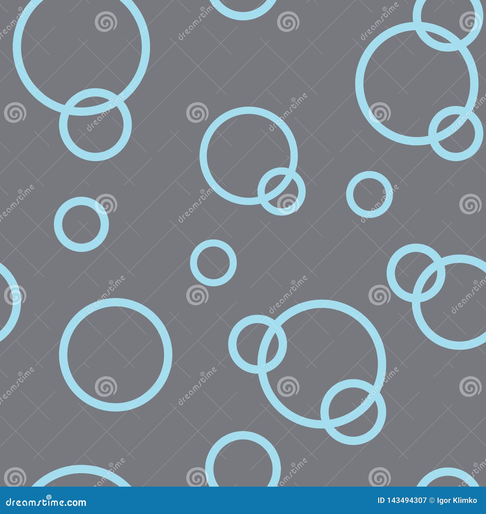 Vector Seamless Pattern of Light Blue Bubbles in the Gray Background ...