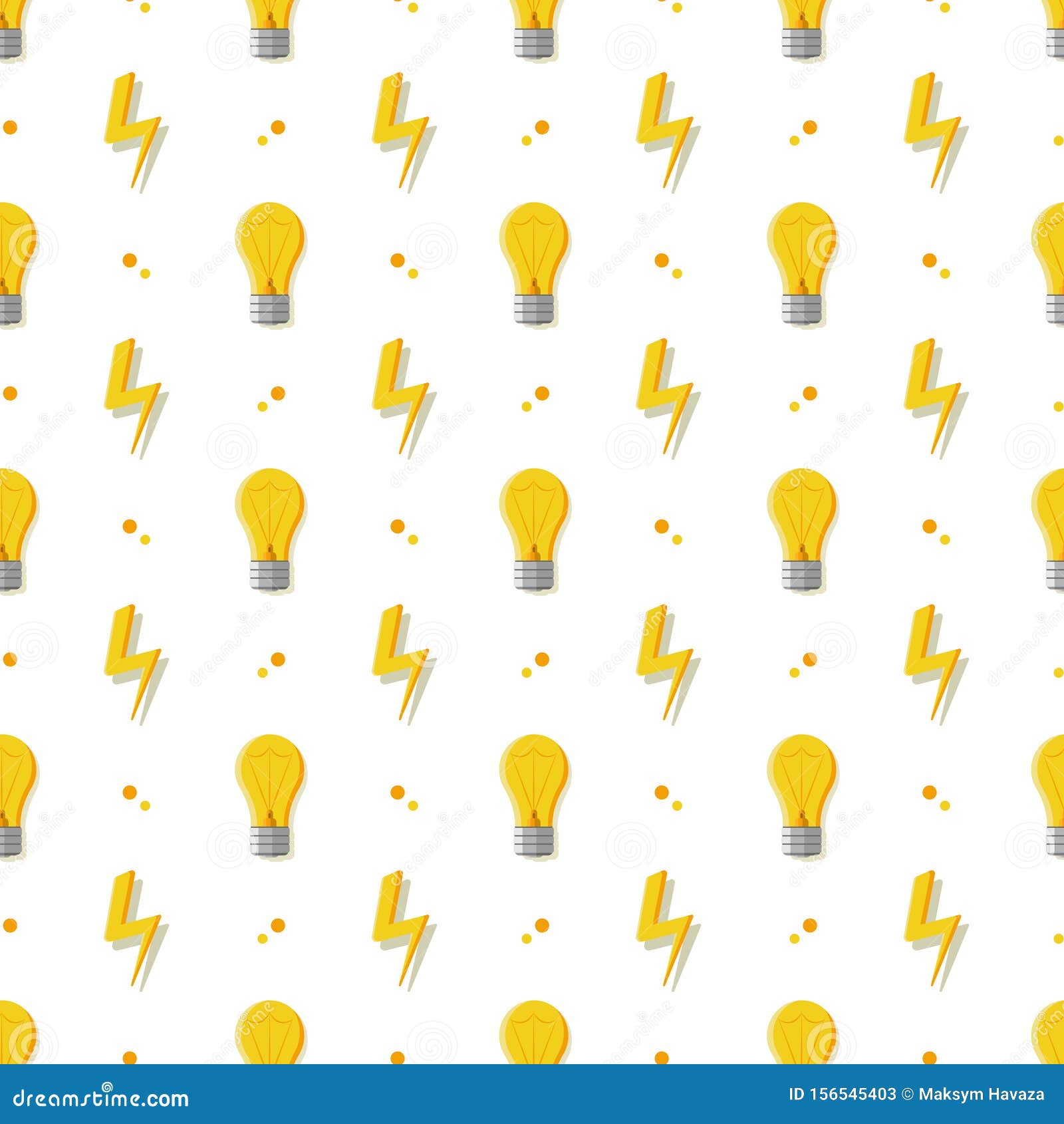 Vector Seamless Pattern with Light Bulbs. Simple Background with a ...
