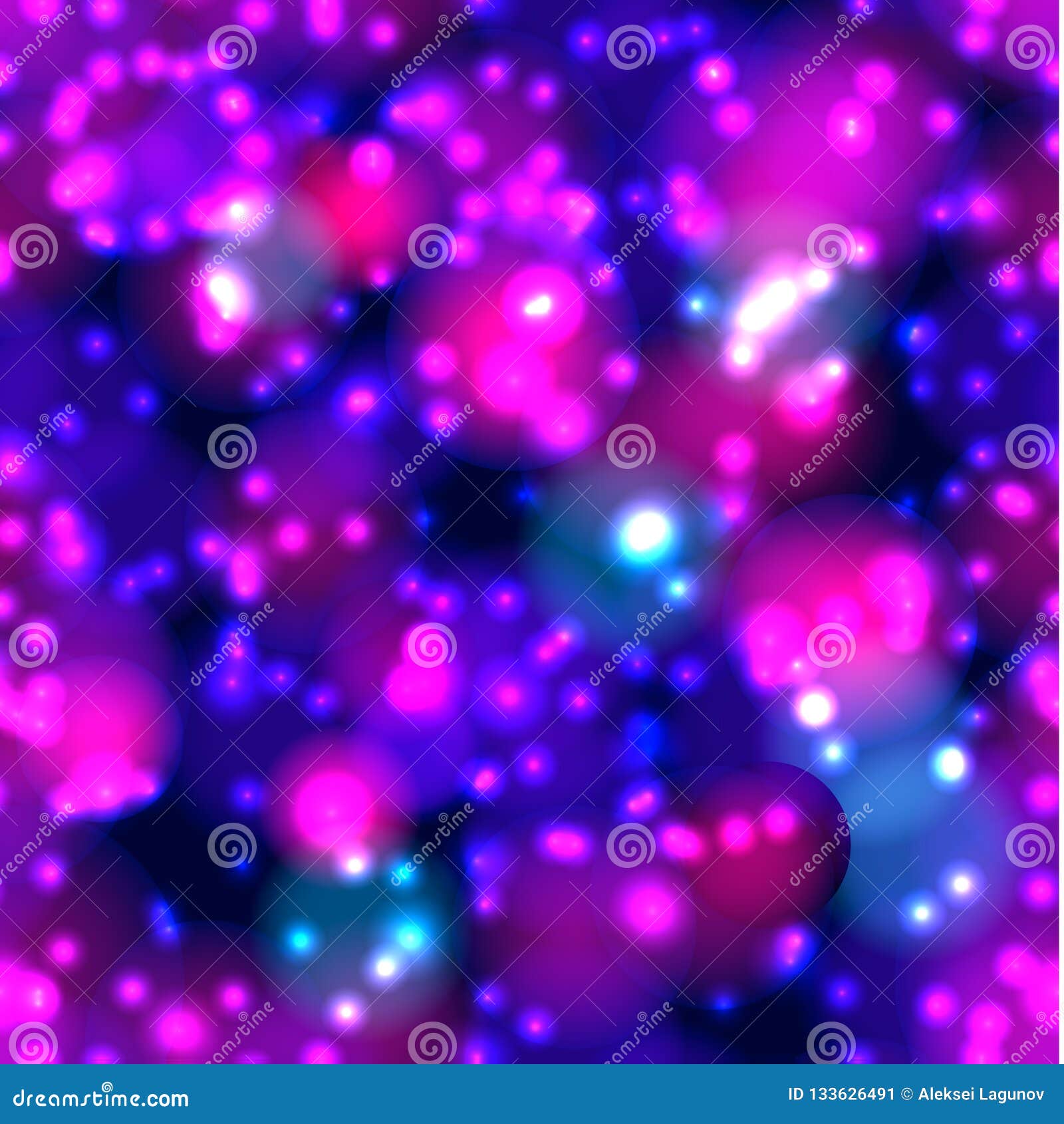 Vector Seamless Pattern, Light Spots, Neon Ultraviolet Background ...