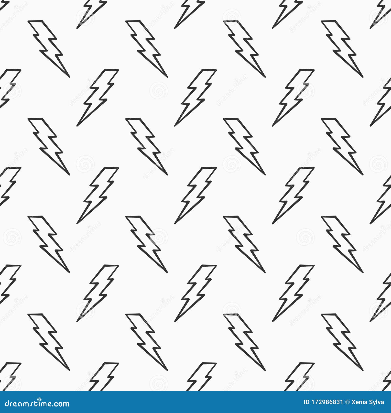 Vector Seamless Pattern with Lightnings; Simple Design. Stock Vector ...