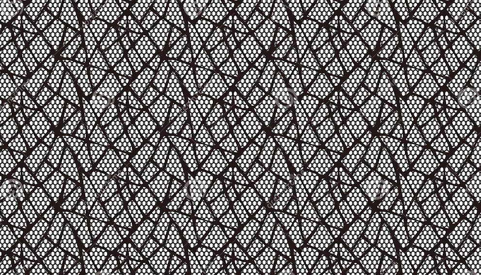 Vector Seamless Pattern with Line . Jacquard Mesh Lace Fabric. Stock ...