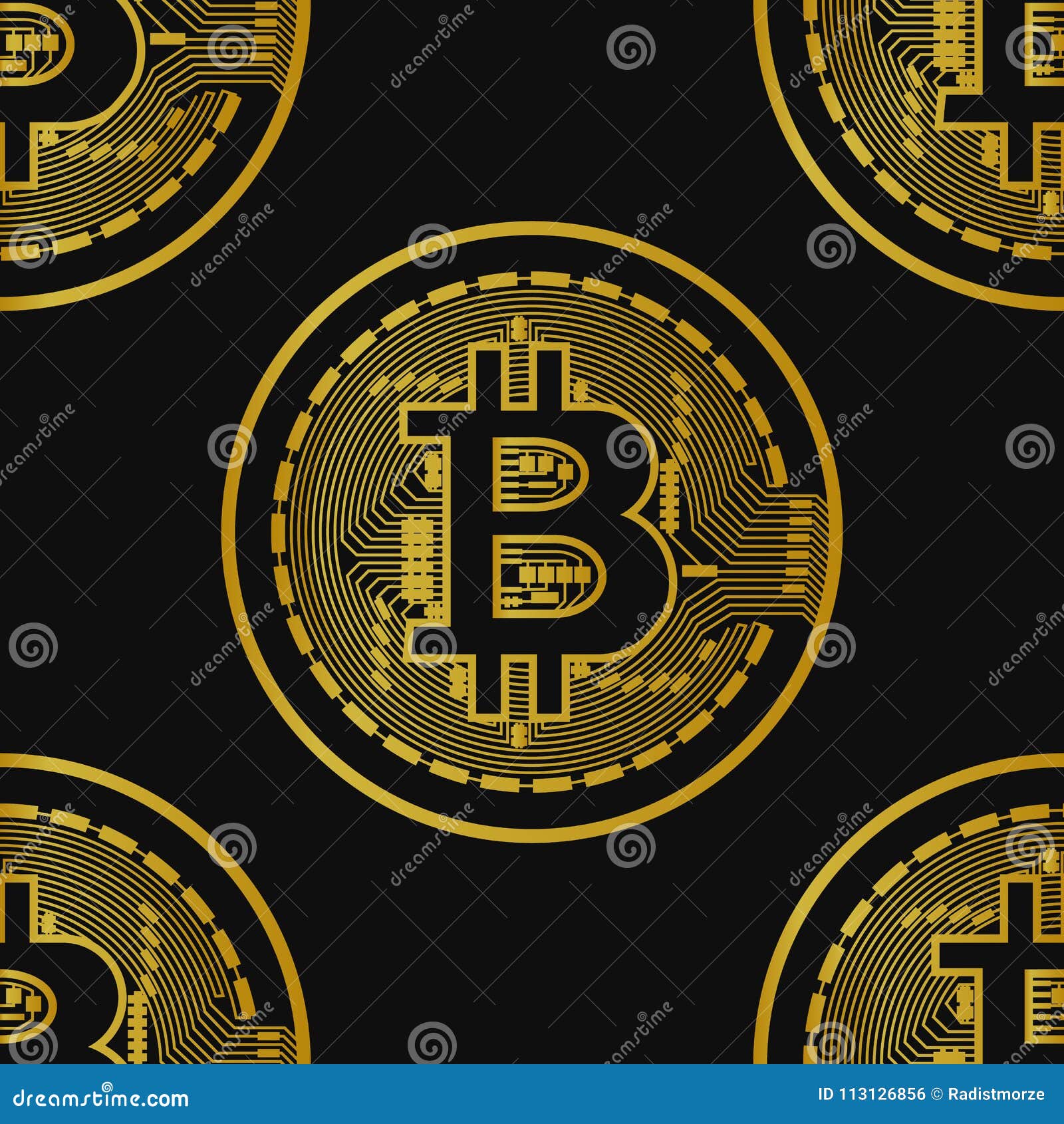 Vector Seamless Pattern with Bitcoins. Stock Vector - Illustration of ...