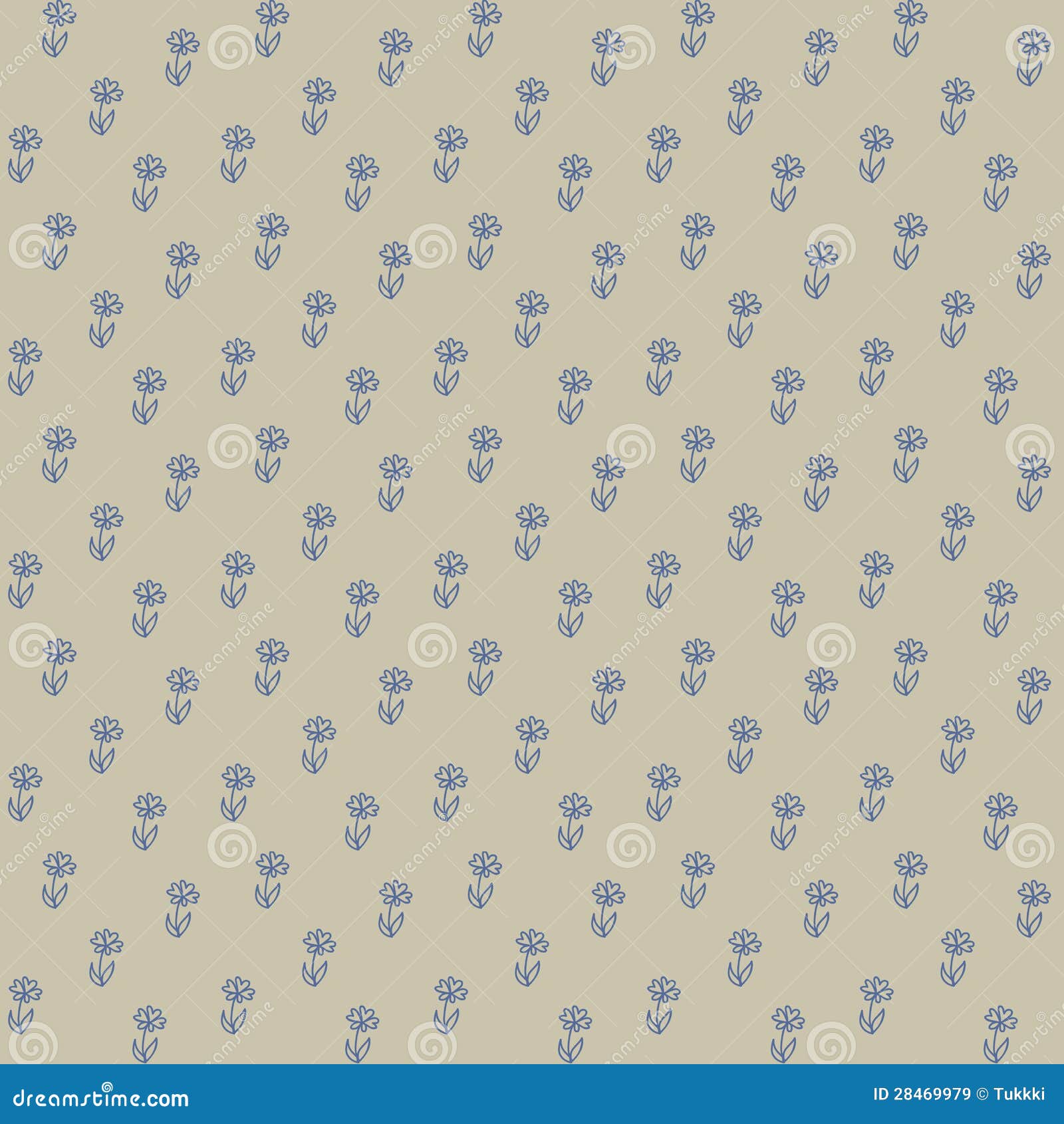 Vector Seamless Pattern, Little Blue Flowers Stock Vector ...