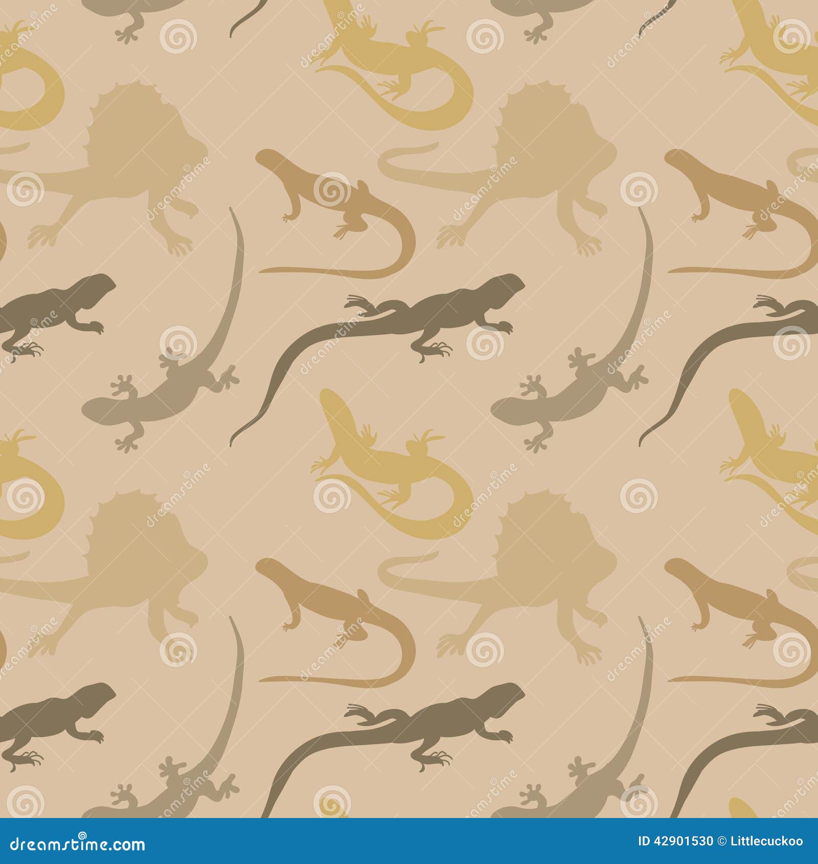 Vector Seamless Pattern with Lizards Stock Vector - Illustration of ...
