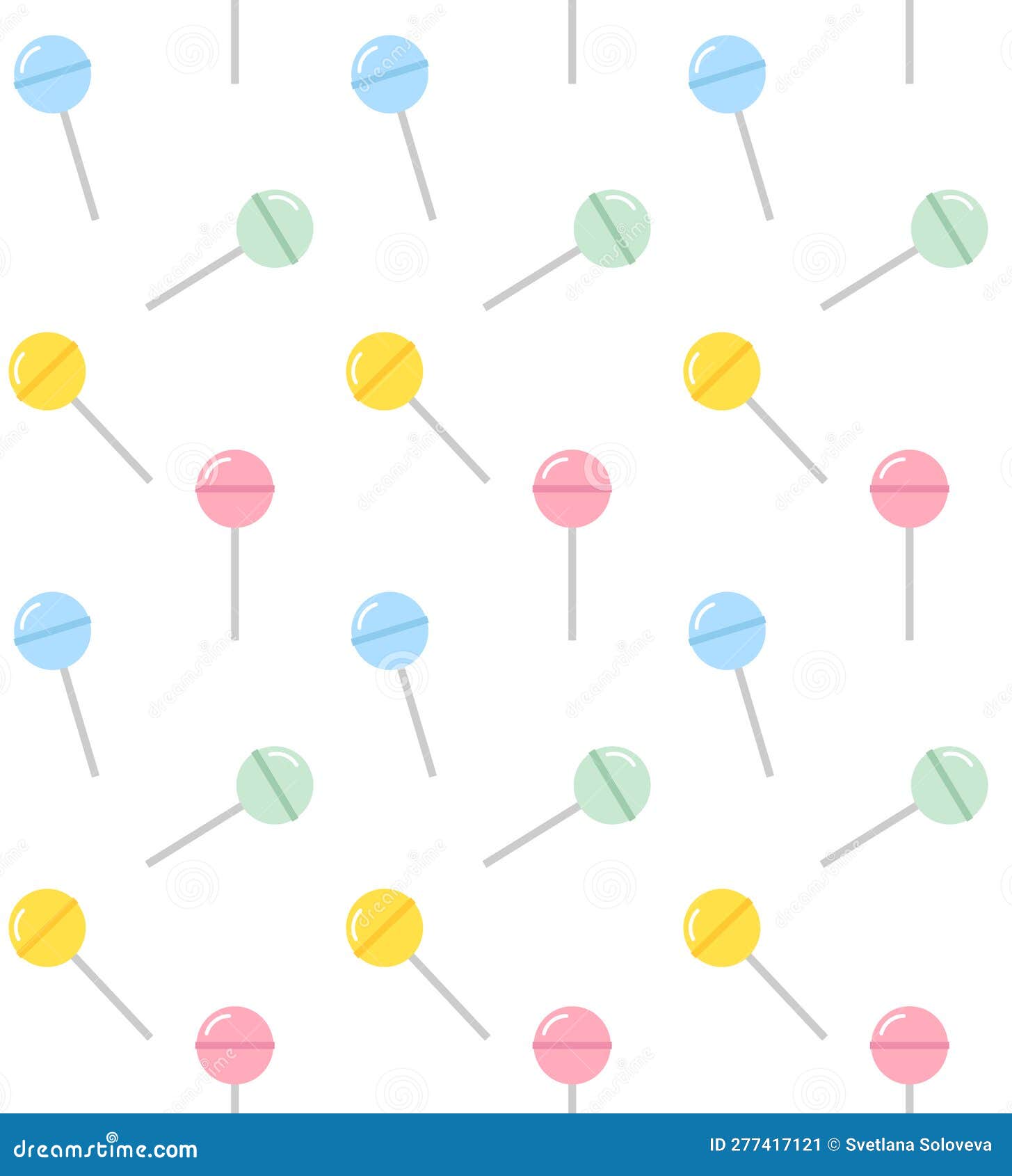 Vector Seamless Pattern of Lollipop Candy Stock Vector - Illustration ...