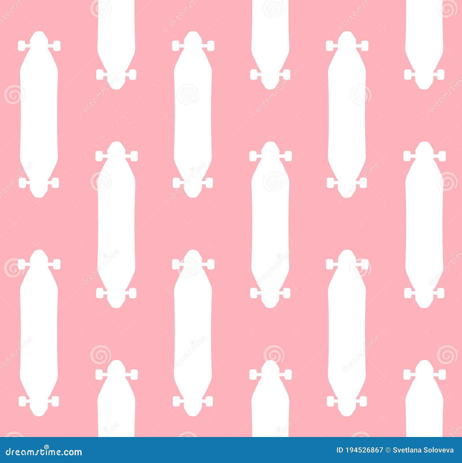 Vector Seamless Pattern of Longboard Silhouette Stock Illustration ...