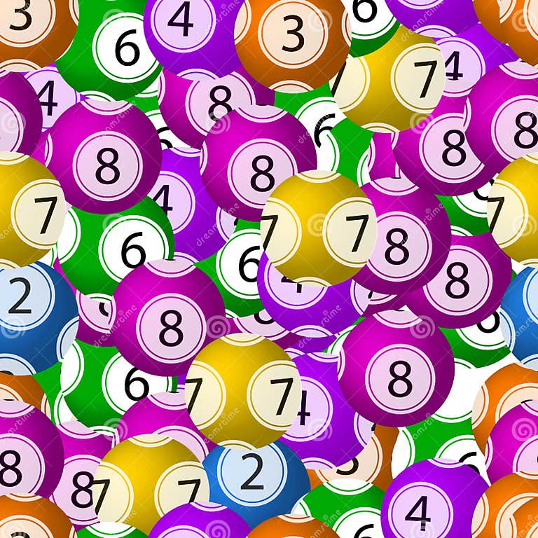 Vector Seamless Pattern, Lottery Balls Background, Chaotic Colorful ...