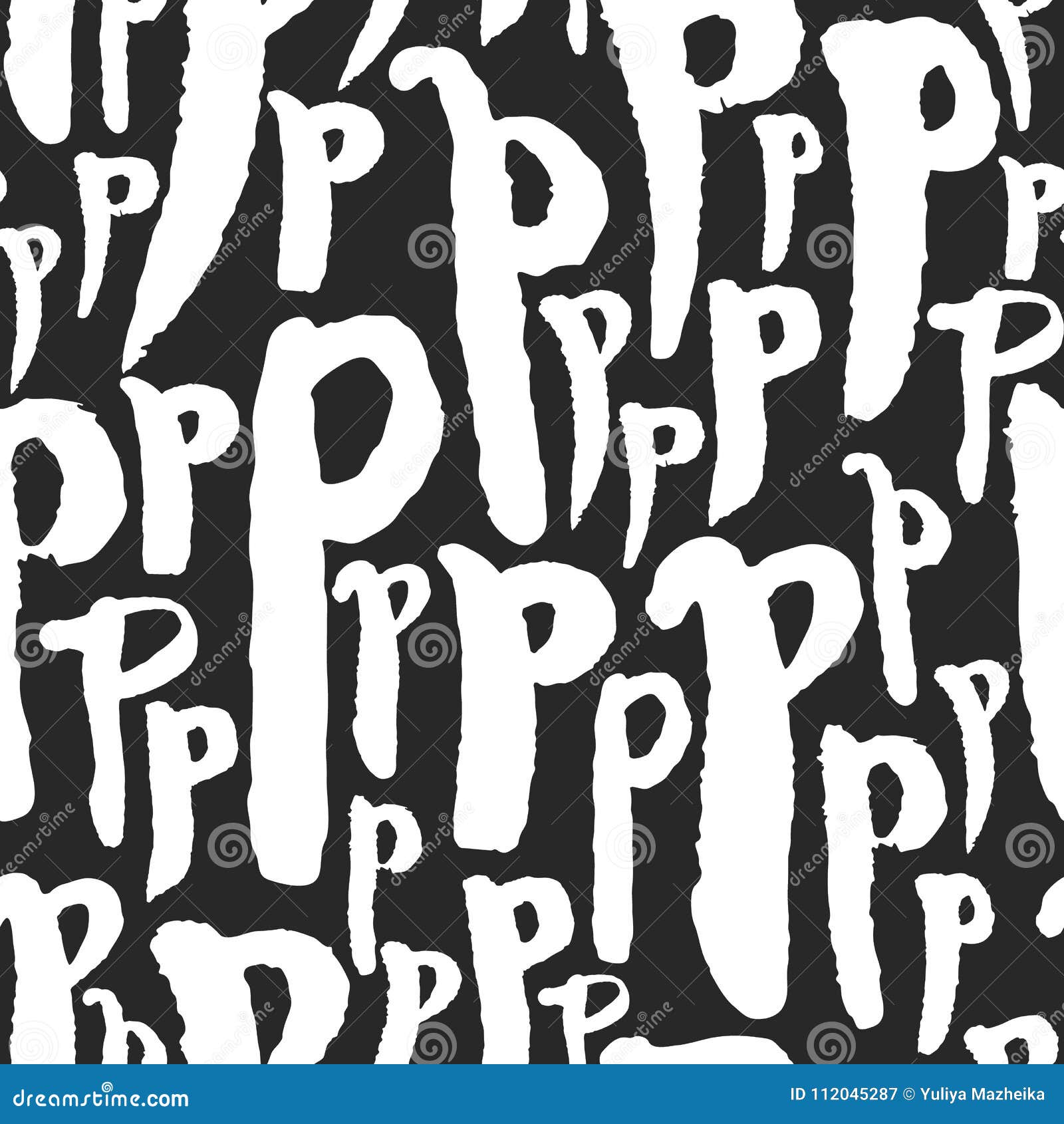 Vector Pattern with Calligraphy Letters P Stock Vector - Illustration ...