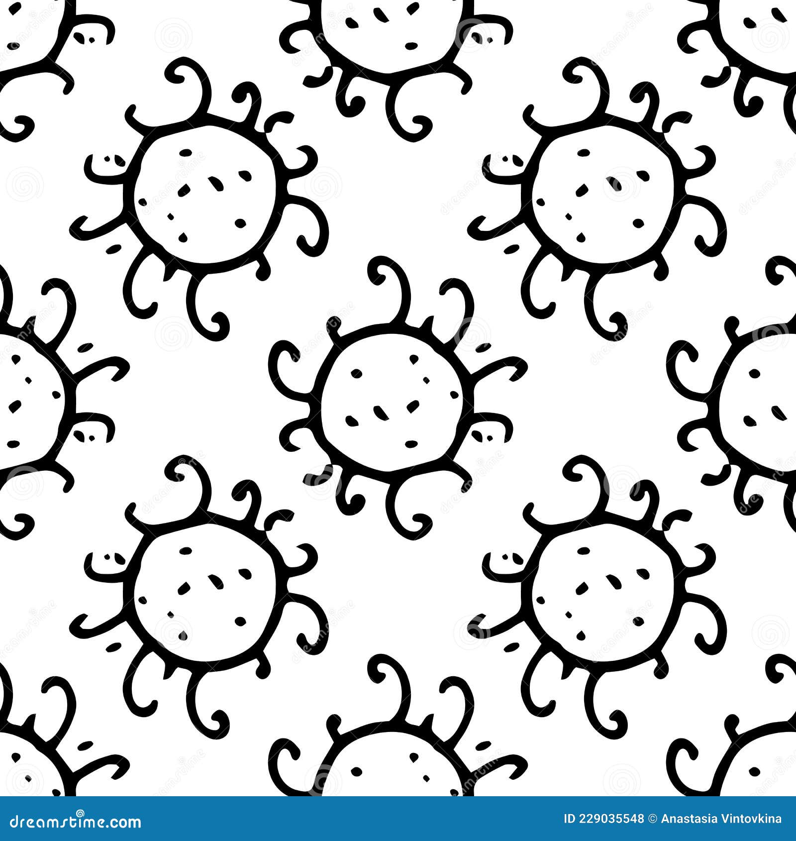 Vector Seamless Pattern Made of a Round Shape. a Pattern of Bacteria ...