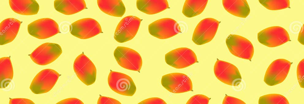 Vector Seamless Pattern with Mango Stock Vector - Illustration of ...