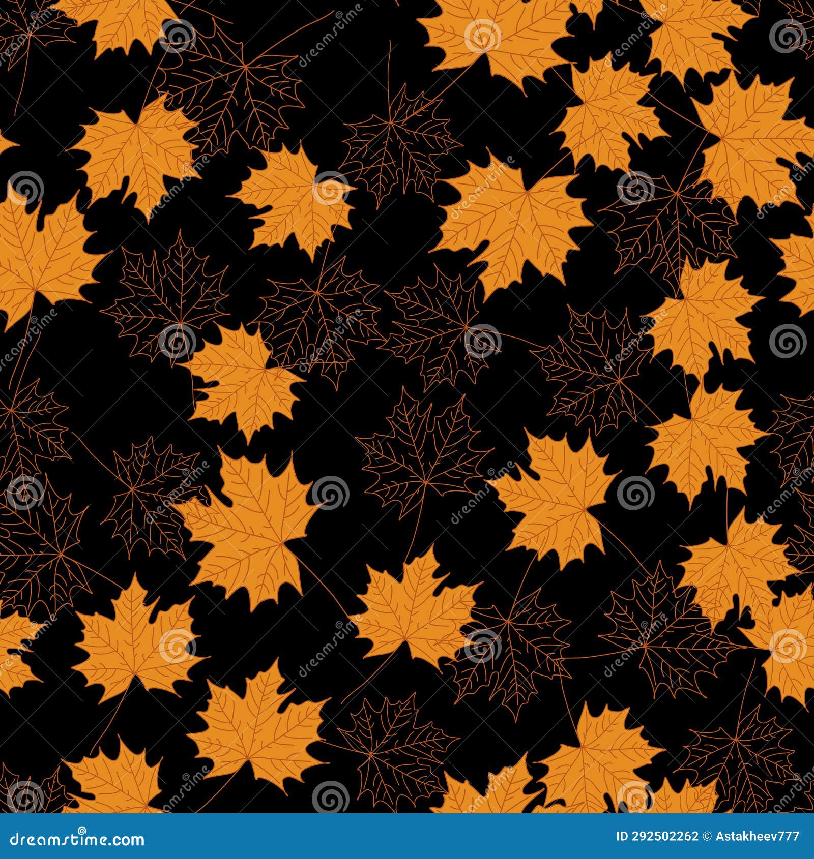 Vector Seamless Pattern of Maple Fall Leaves Stock Vector - Illustration of fabric, graphics ...