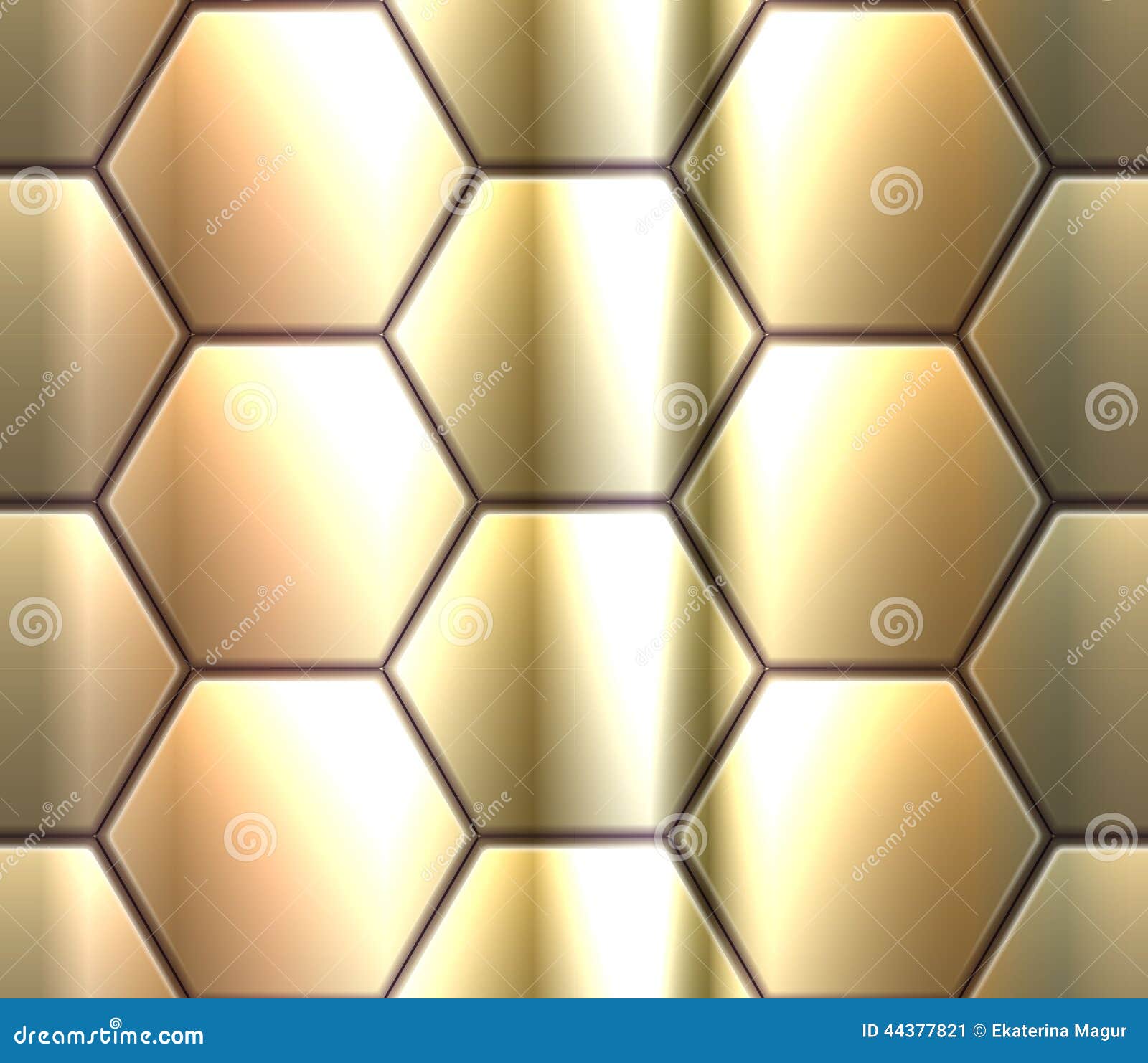 Vector Seamless Pattern with Metallic Hexahedron Stock Illustration ...