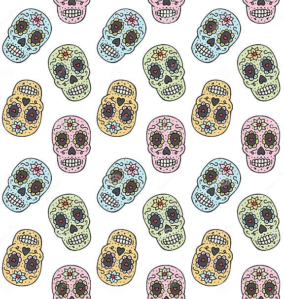 Vector Seamless Pattern of Mexican Sugar Skull Stock Vector ... Vector Seamless Pattern of Mexican Sugar Skull Stock Vector ...