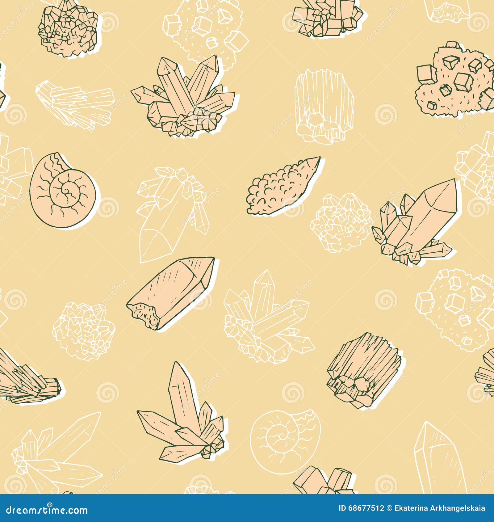 Vector Seamless Pattern with Minerals Stock Vector - Illustration of ...