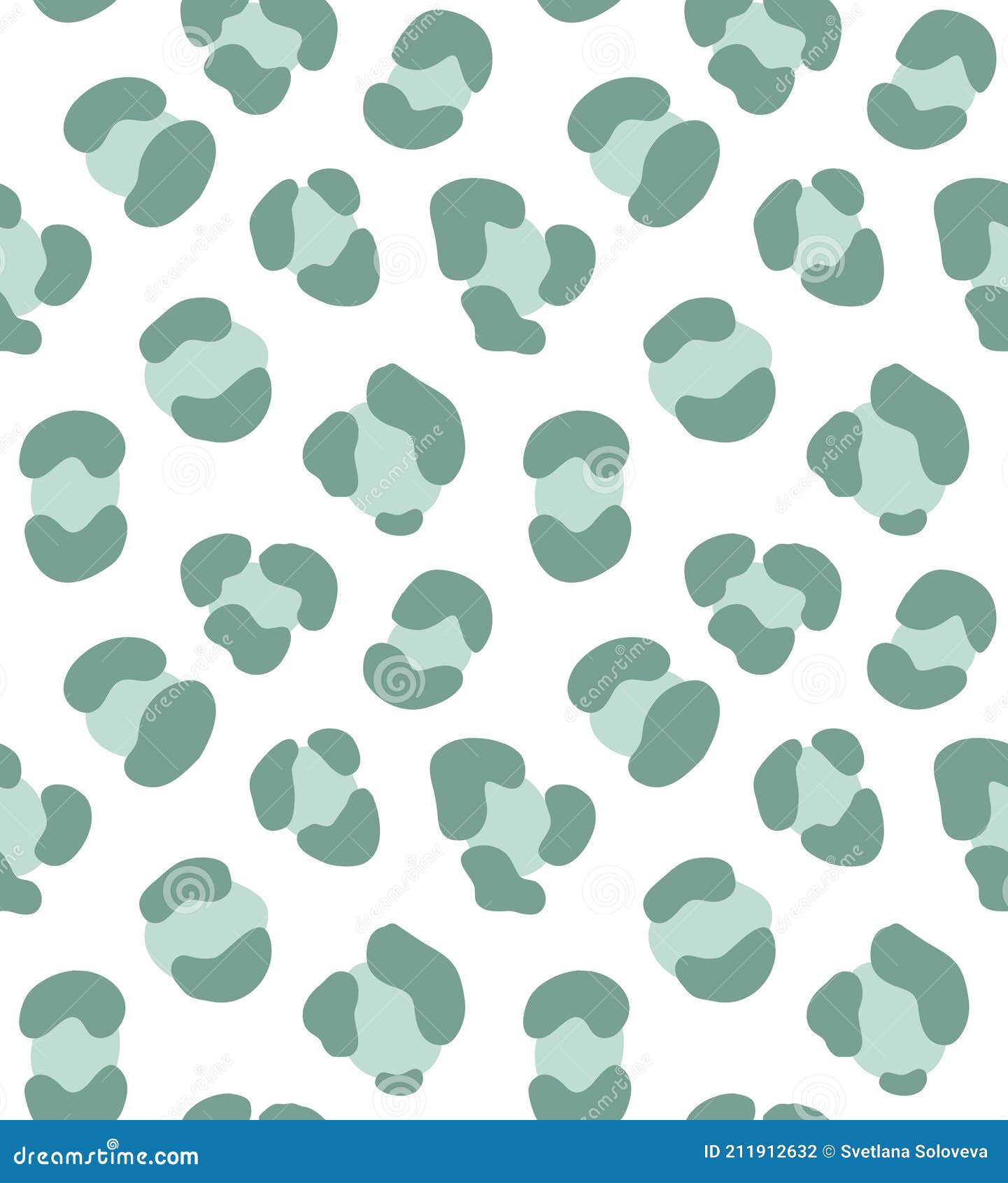 Vector Seamless Pattern of Mint Leopard Fur Print Stock Illustration ...
