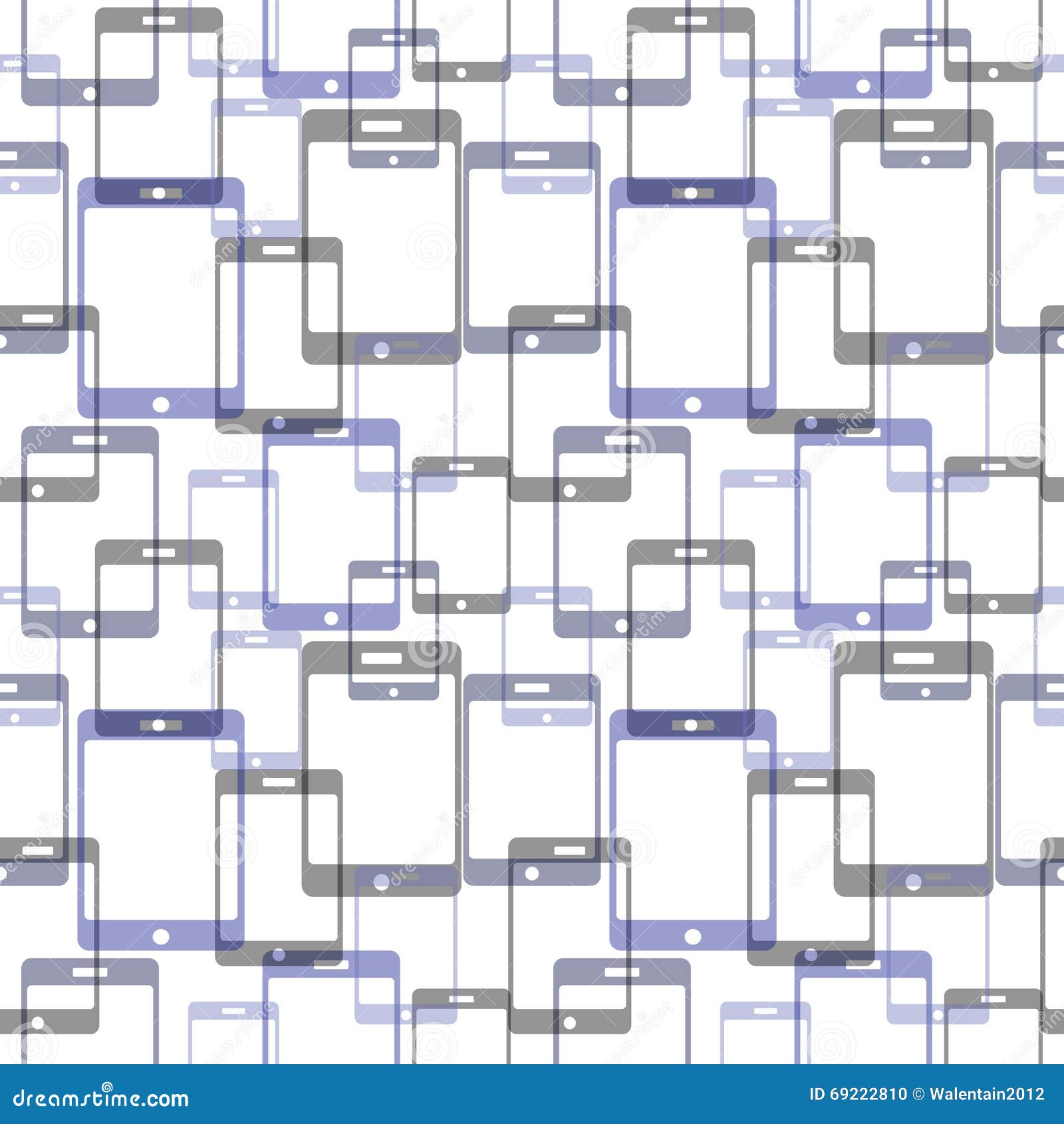 Vector Seamless Pattern with Mobile Phones. Series of Technology ...