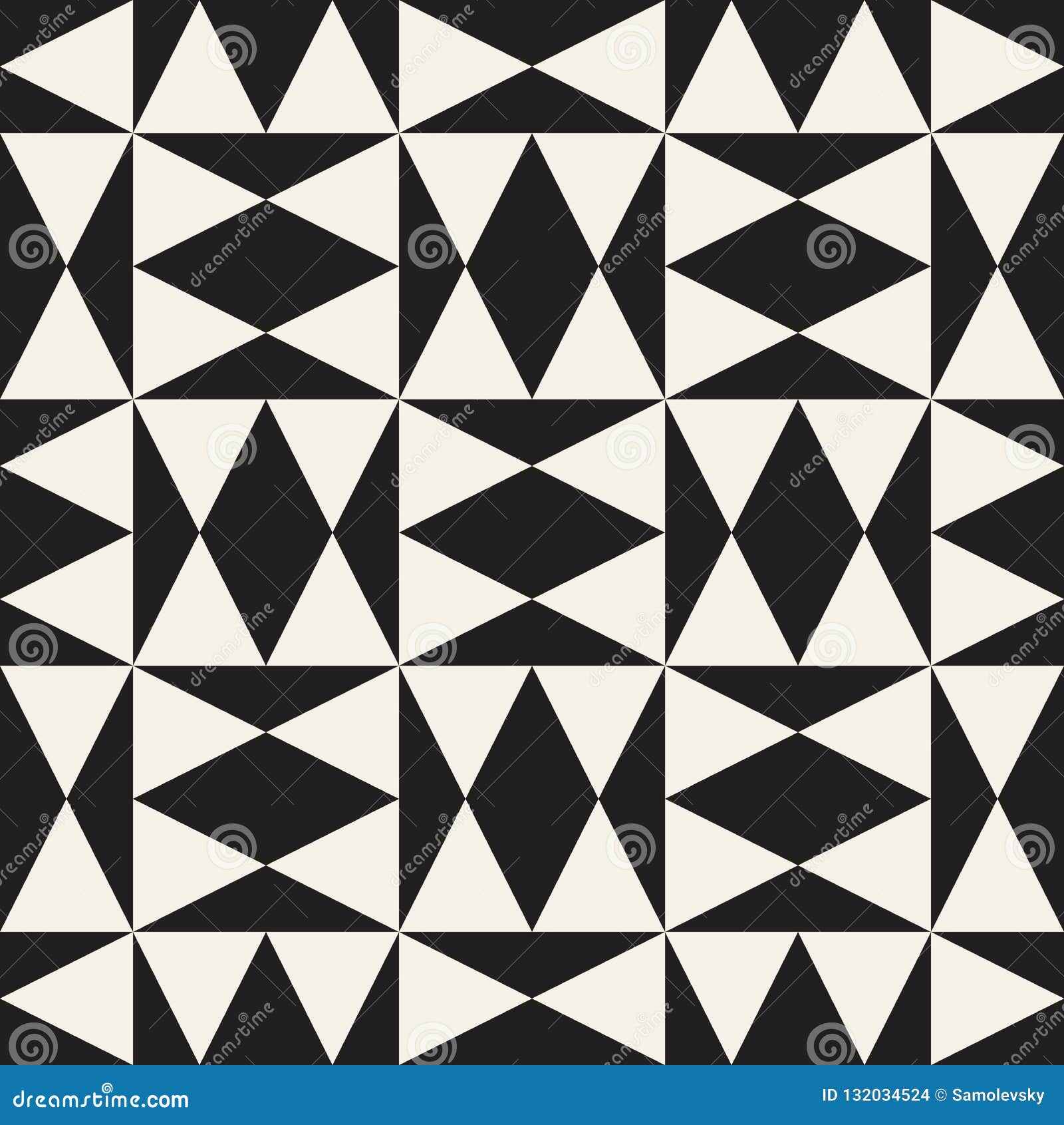 Vector Seamless Pattern. Modern Stylish Abstract Texture. Repeating Geometric Rhombus Tiles ...