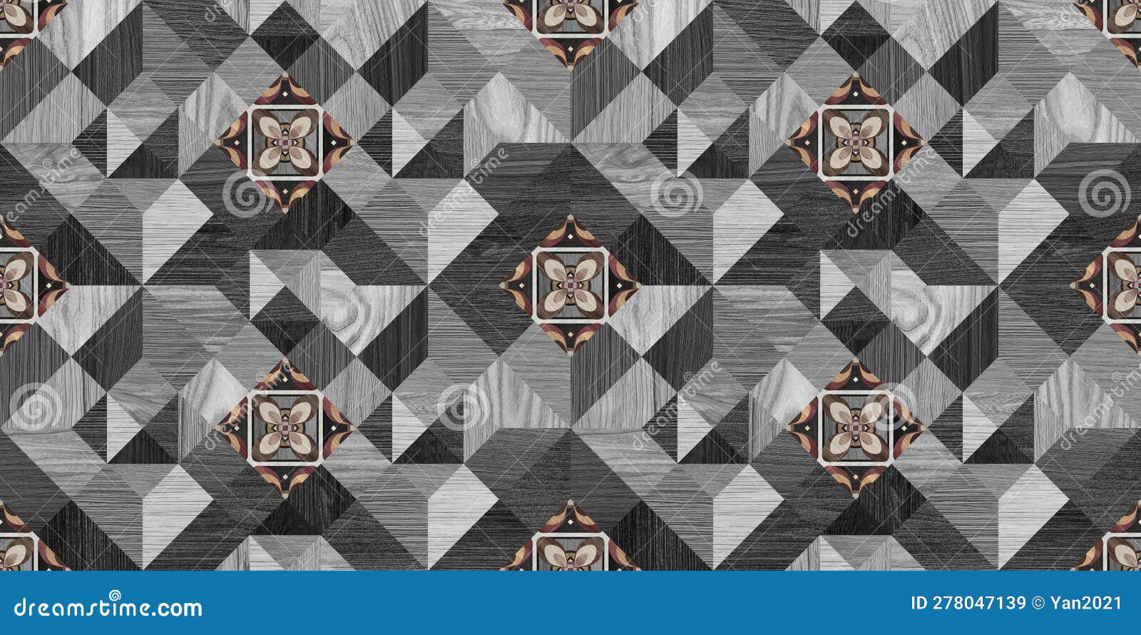 Seamless Grey Tone Design Wall Tiles Traditional Pattern Design for the ...