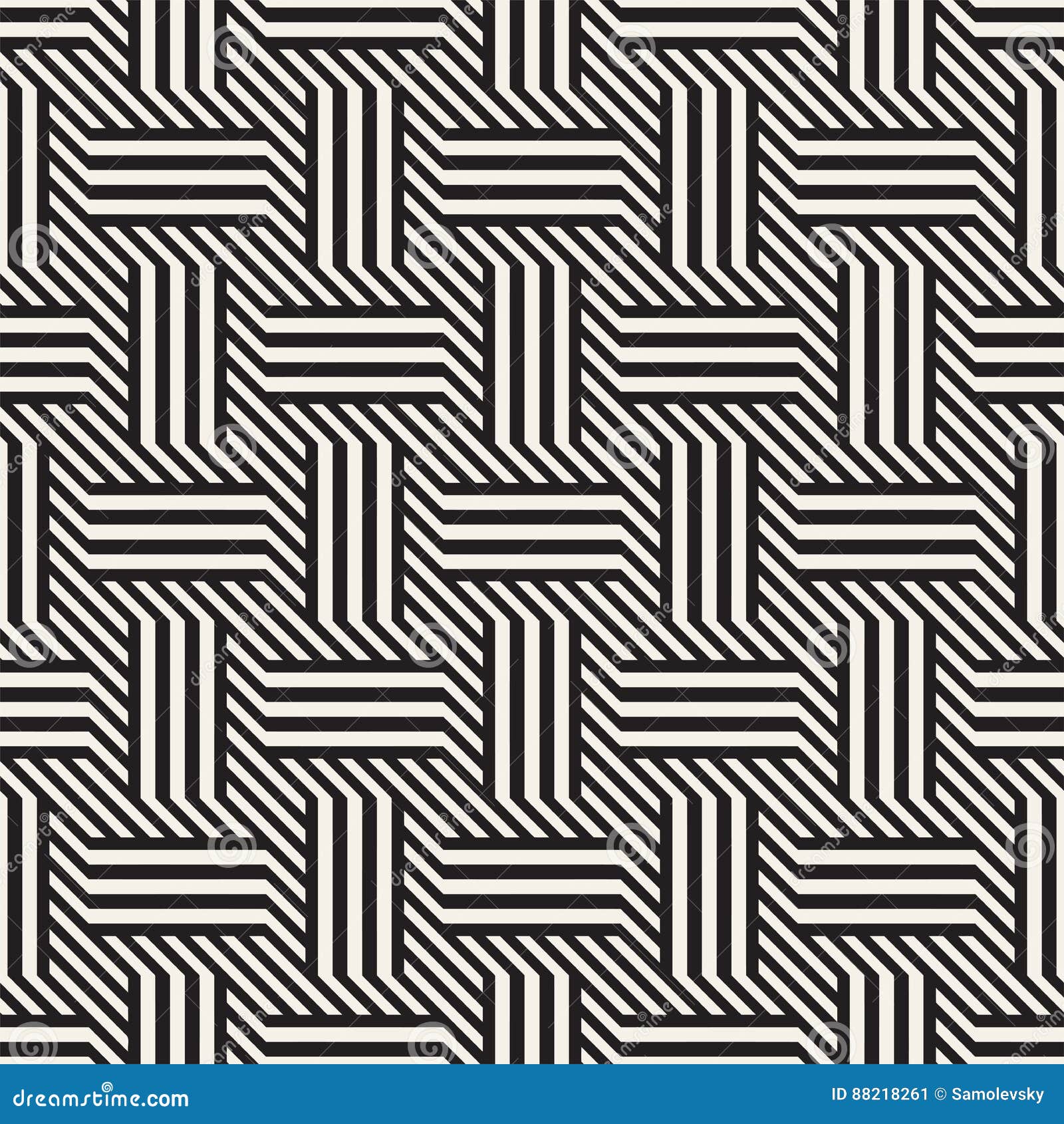 Vector Seamless Pattern. Modern Stylish Interlacing Lines Texture ...
