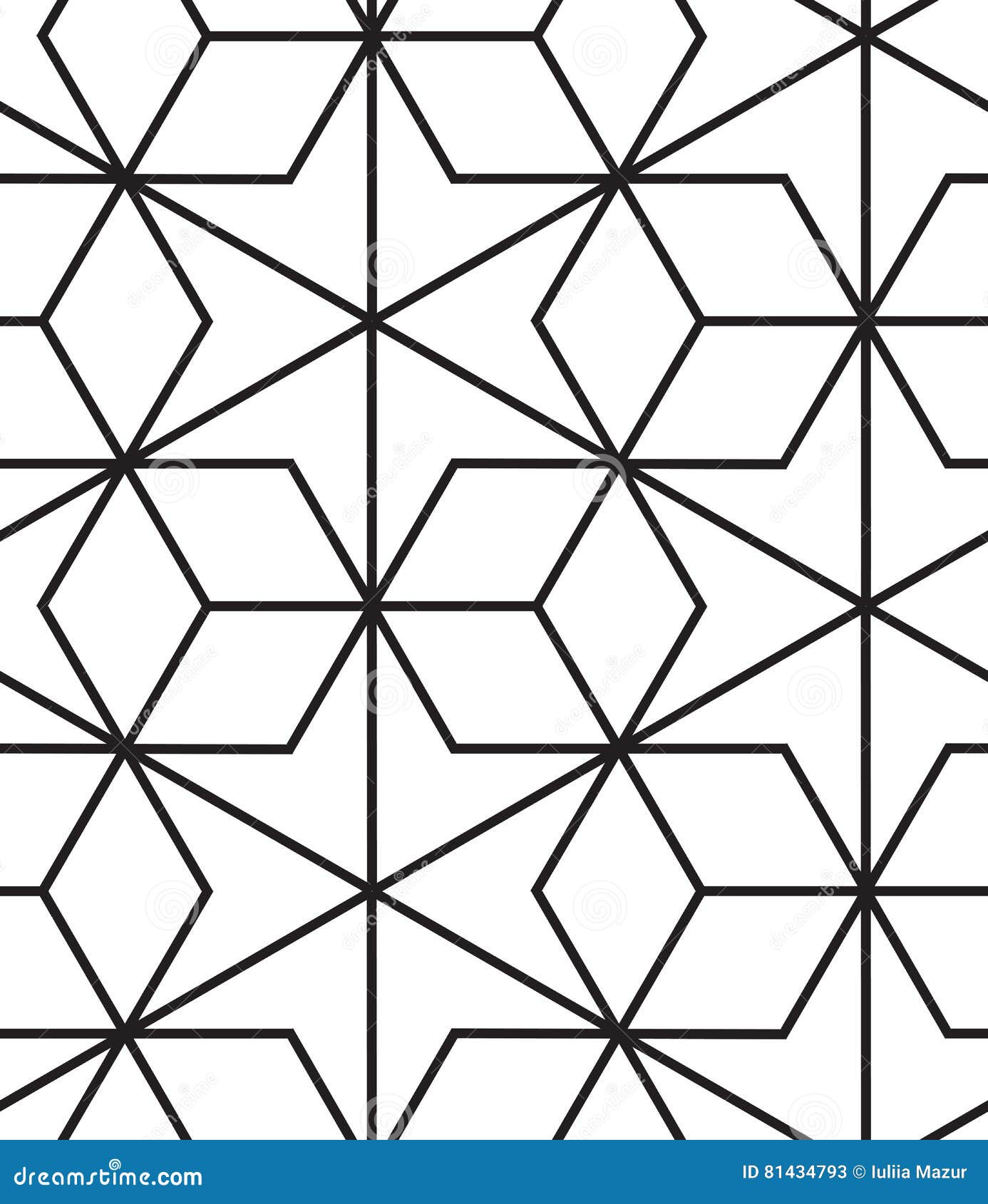 Vector Seamless Pattern. Modern Stylish Line, Hexagon Geometric Stock ...